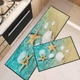 Starfish and Seashell Kitchen Rugs and Mats Non Skid Washable Set of 2 ...