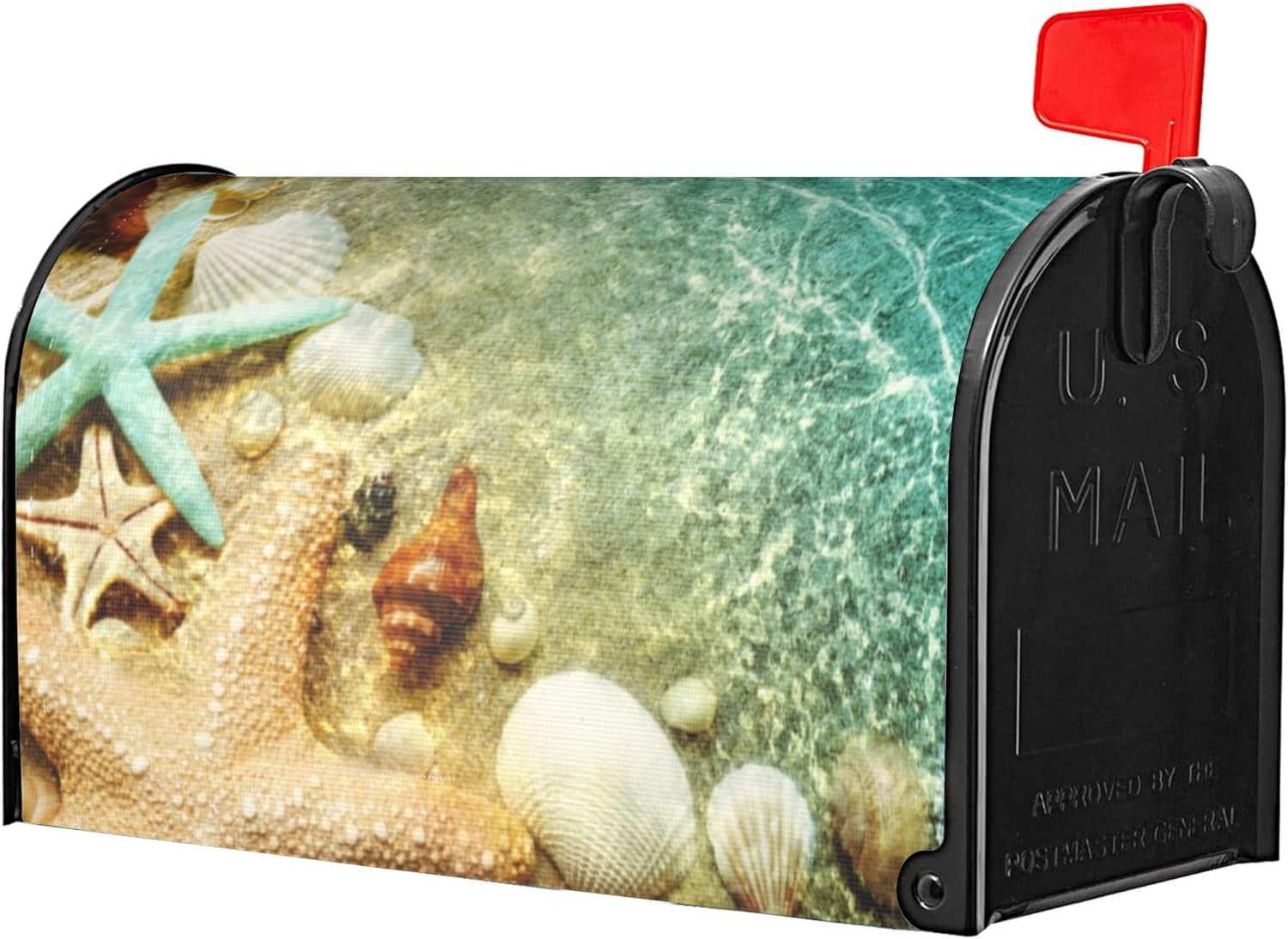 Starfish and Seashell in Sea Water Mailbox Covers Magnetic Standard ...