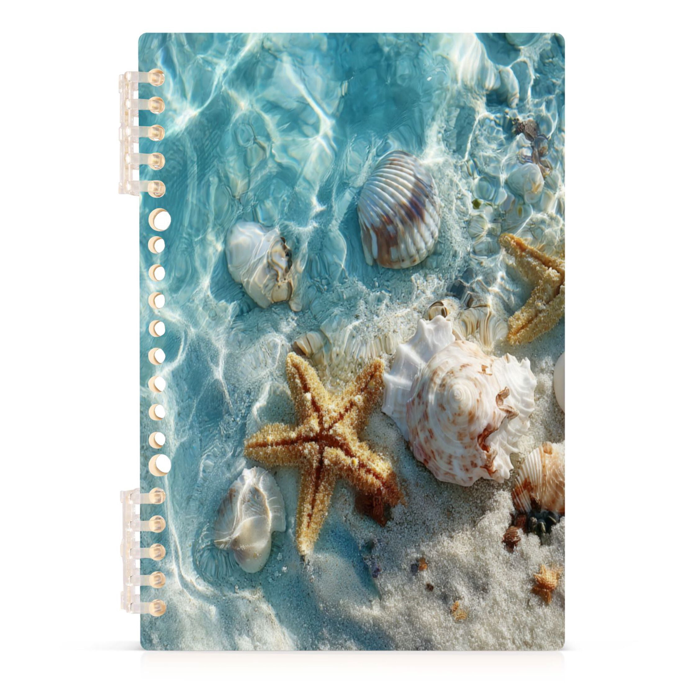 Starfish Seashell on Beach Notebook College Horizontal Grid Paper Ink ...