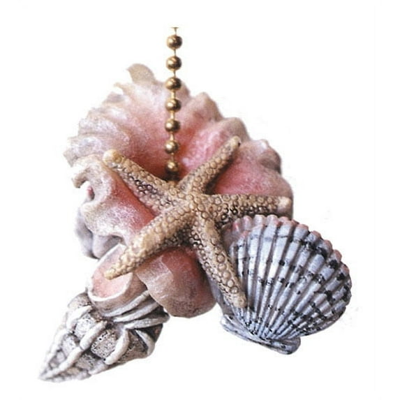 Starfish Seashells Sea Shell Beach Ceiling Fan or Light Pull Chain ...