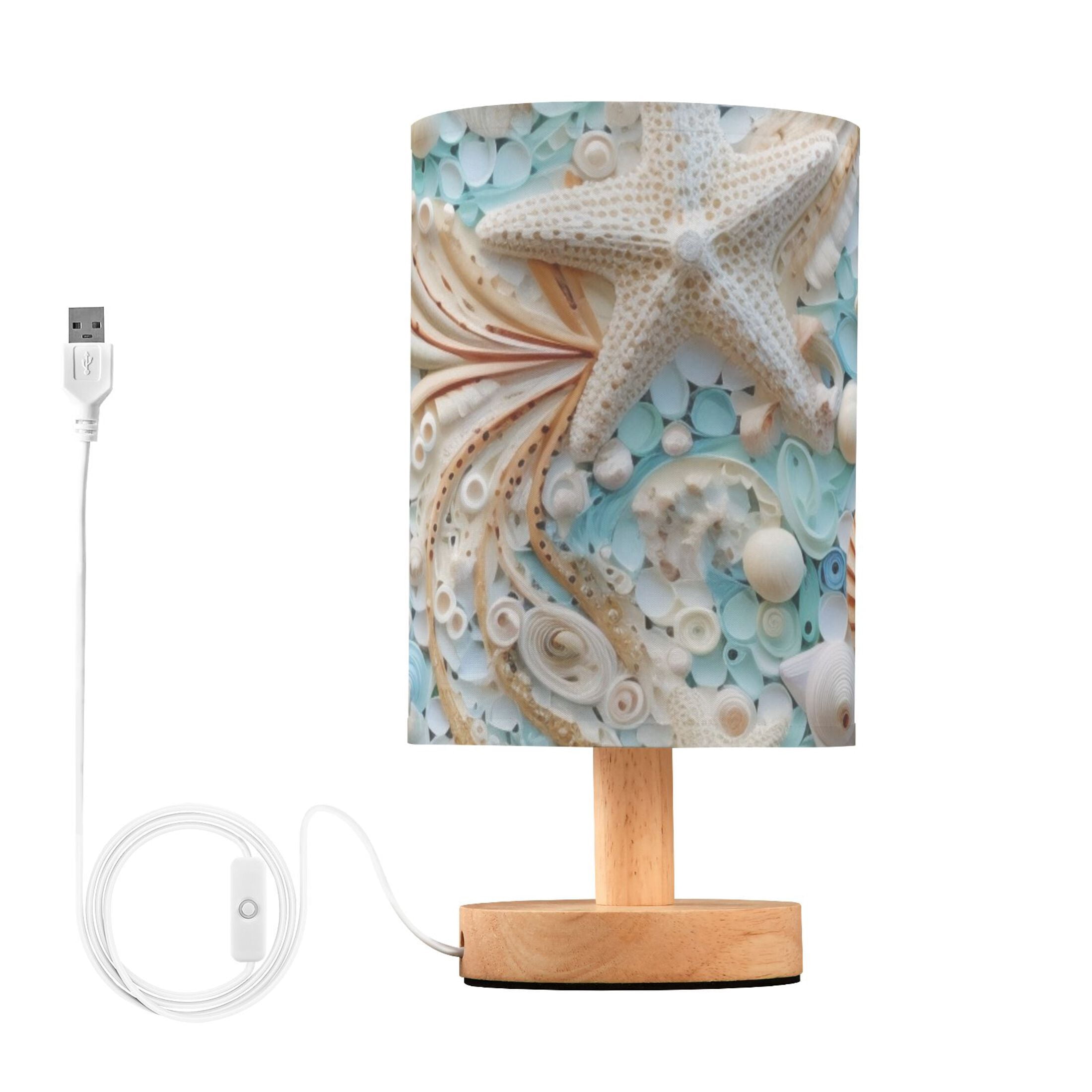 Starfish Seastars Bedside Table Lamp LED Warm Lights with USB Charging ...