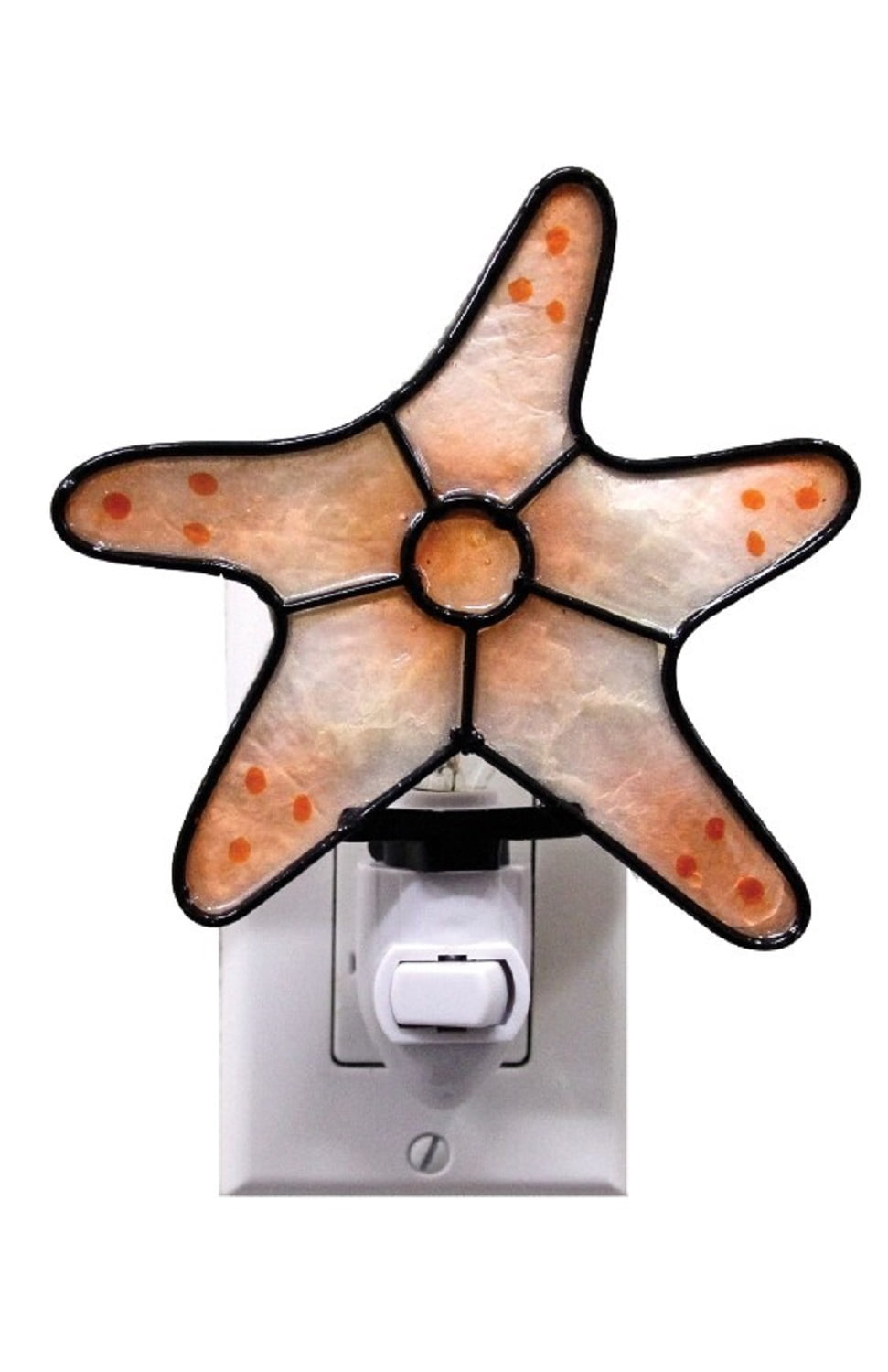 Starfish Shaped Electric Night Light Sea Life Capiz Shell Orange ...