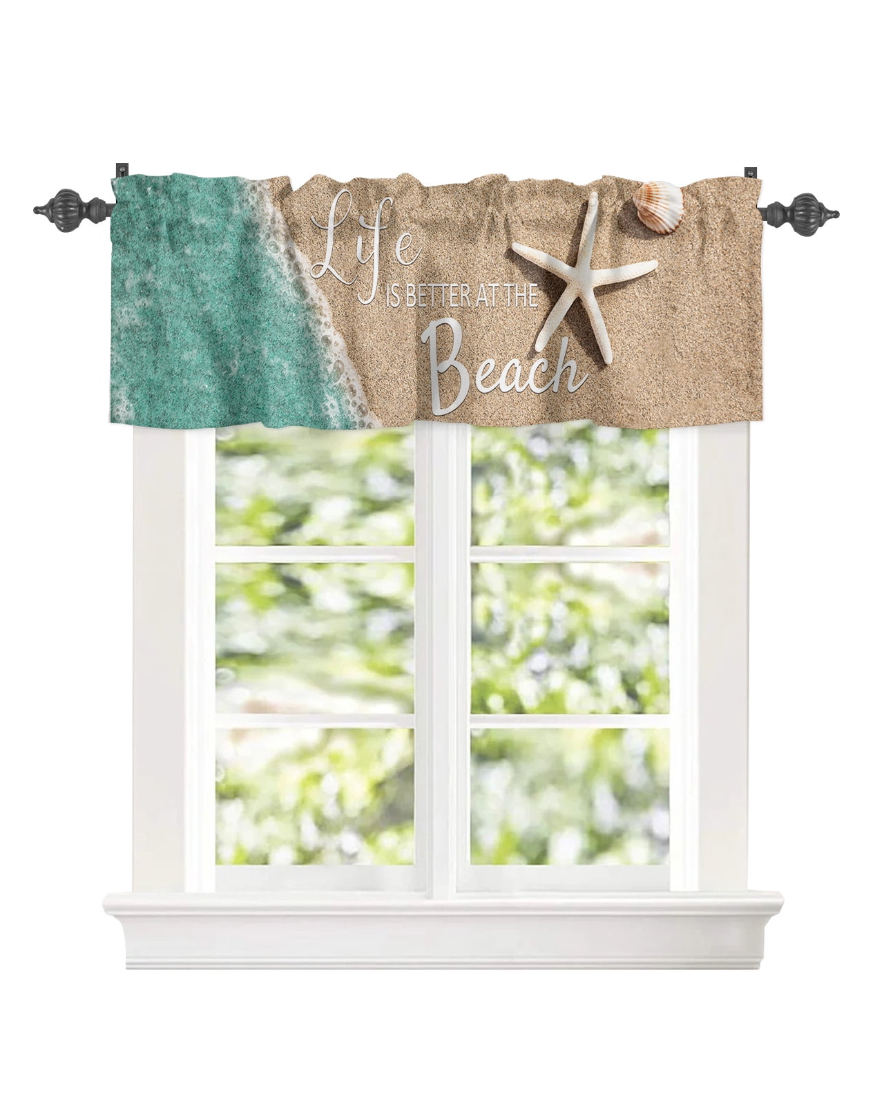Starfish Shell Summer Ocean Beach Sand Window Treatment Panel for ...