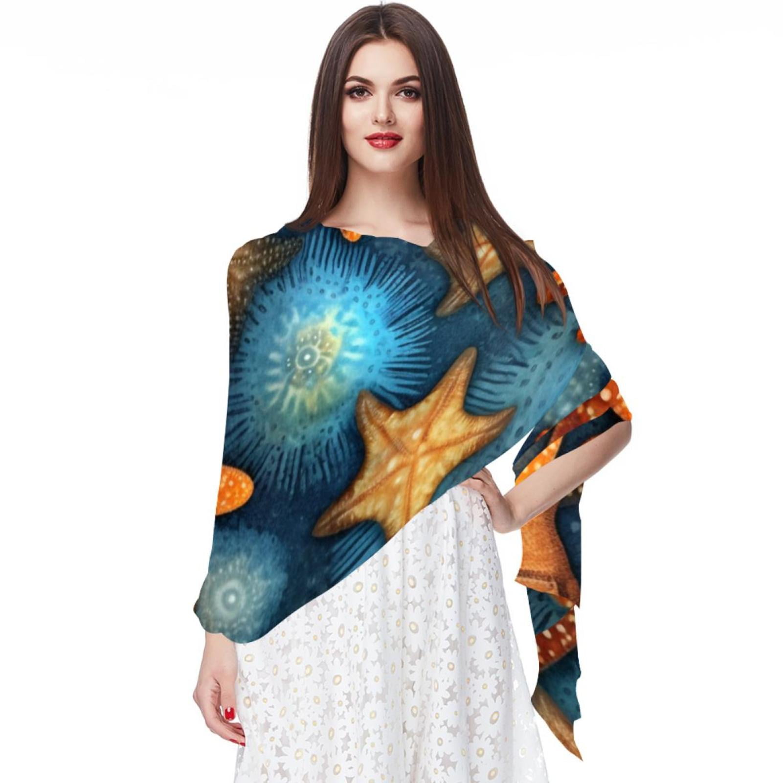 Starfish Translucent Chiffon Yarn Silk Scarf - Light Breathable ...