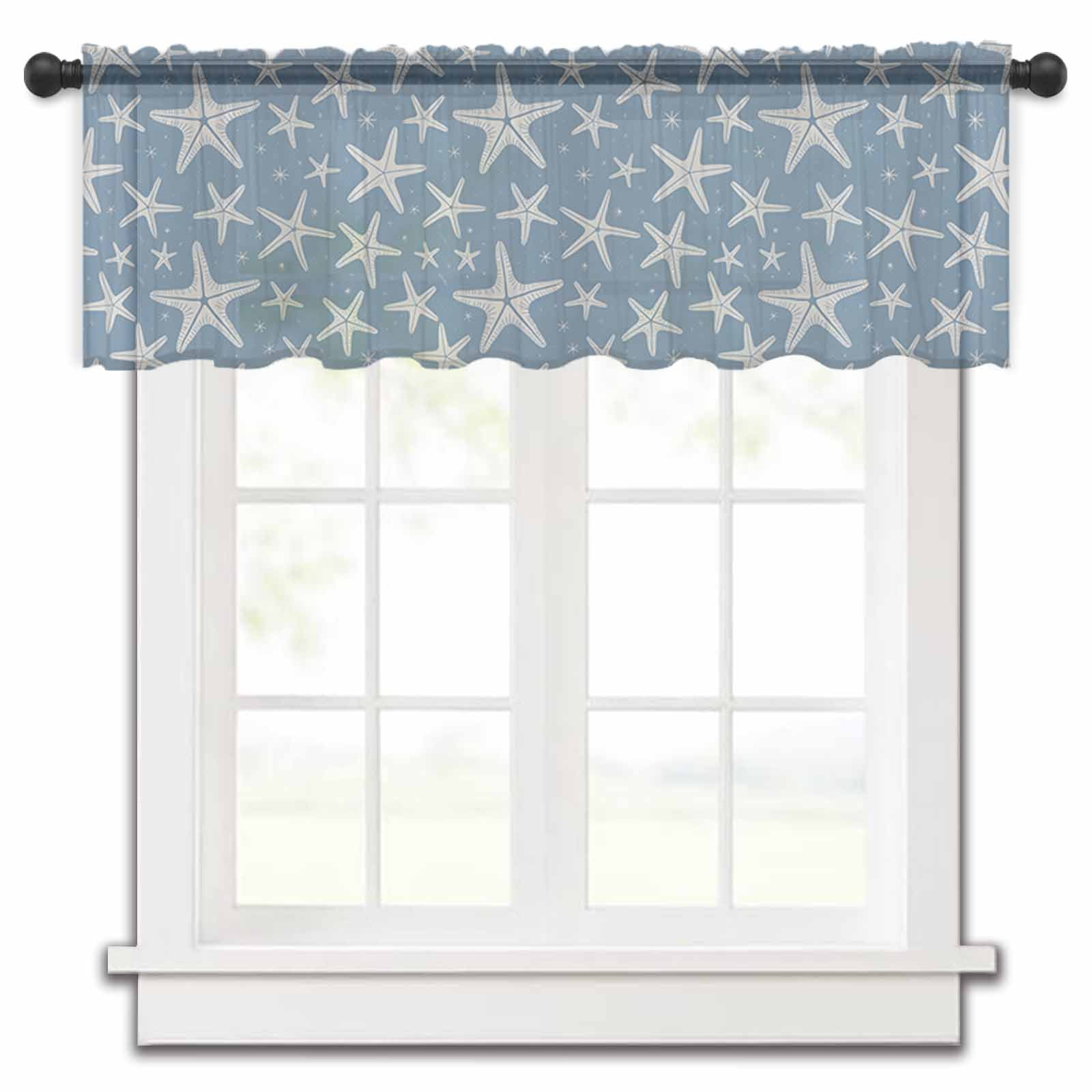 Starfish Valance Curtains for Kitchen/Living Room/Bathroom/Bedroom ...