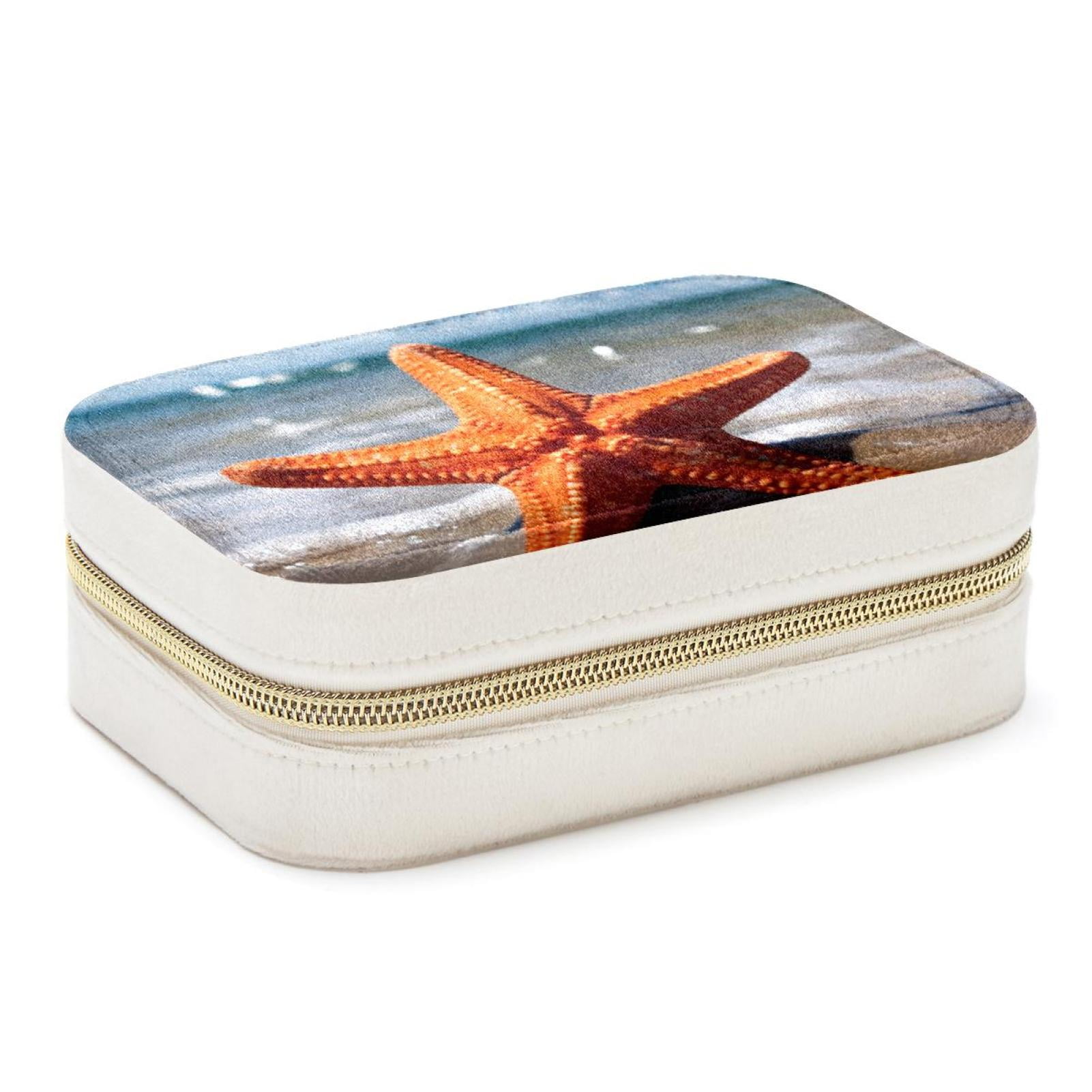 Starfish Velvet Portable Travel Organizer Box with Removable ...