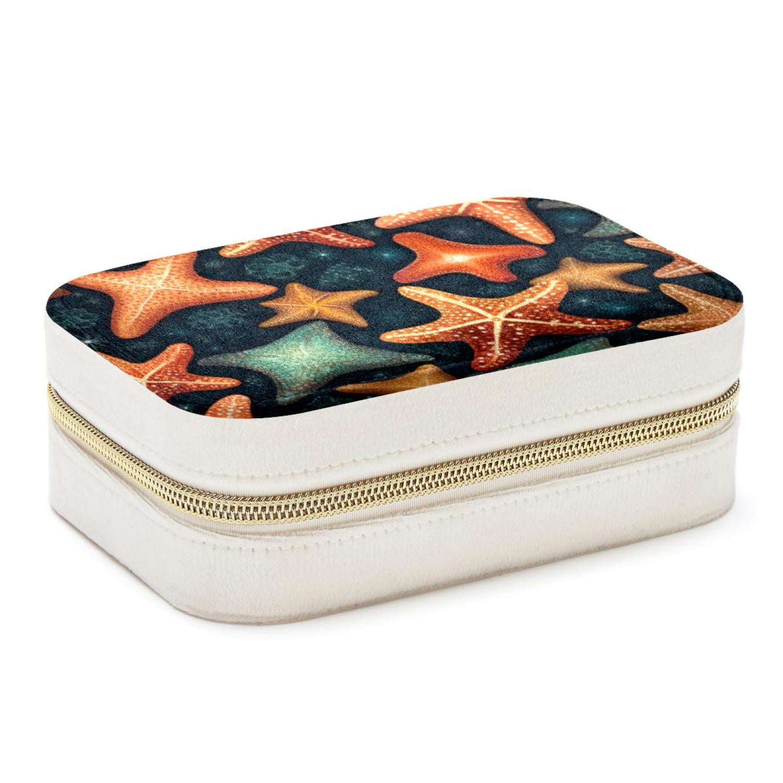 Starfish Velvet Portable Travel Organizer Box with Removable ...