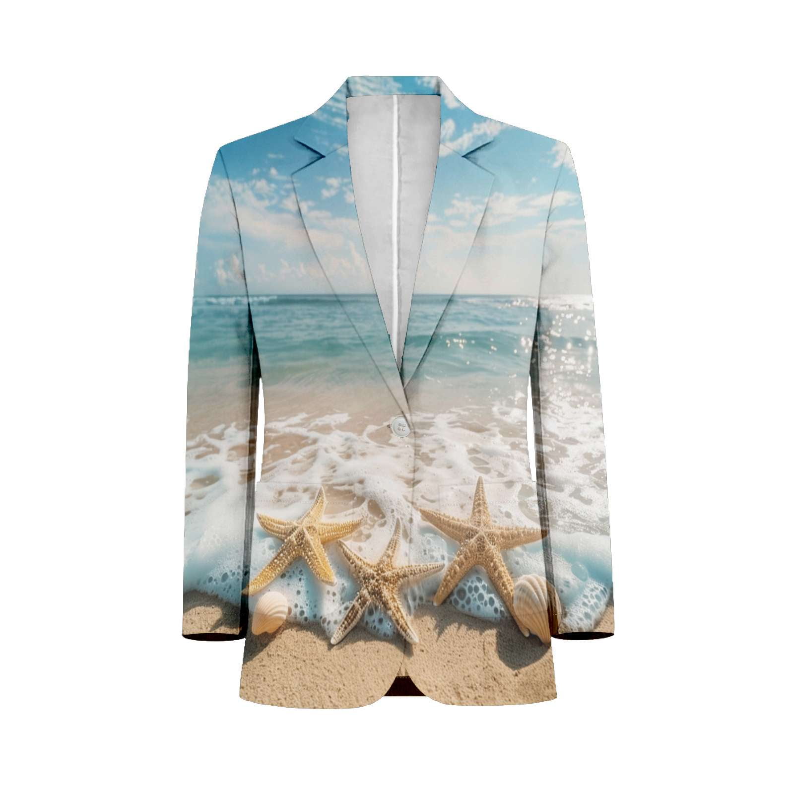 Starfish Waves Beach Customized Men's Suits full man Shawl Collar ...