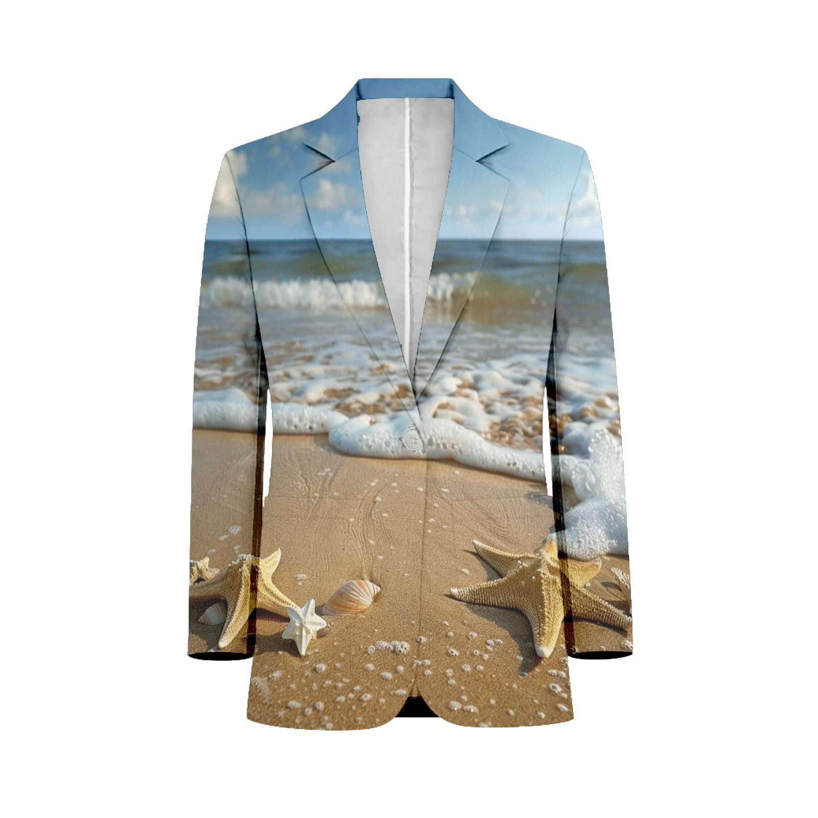 Starfish Waves Beach Customized Men's Suits full man Shawl Collar ...