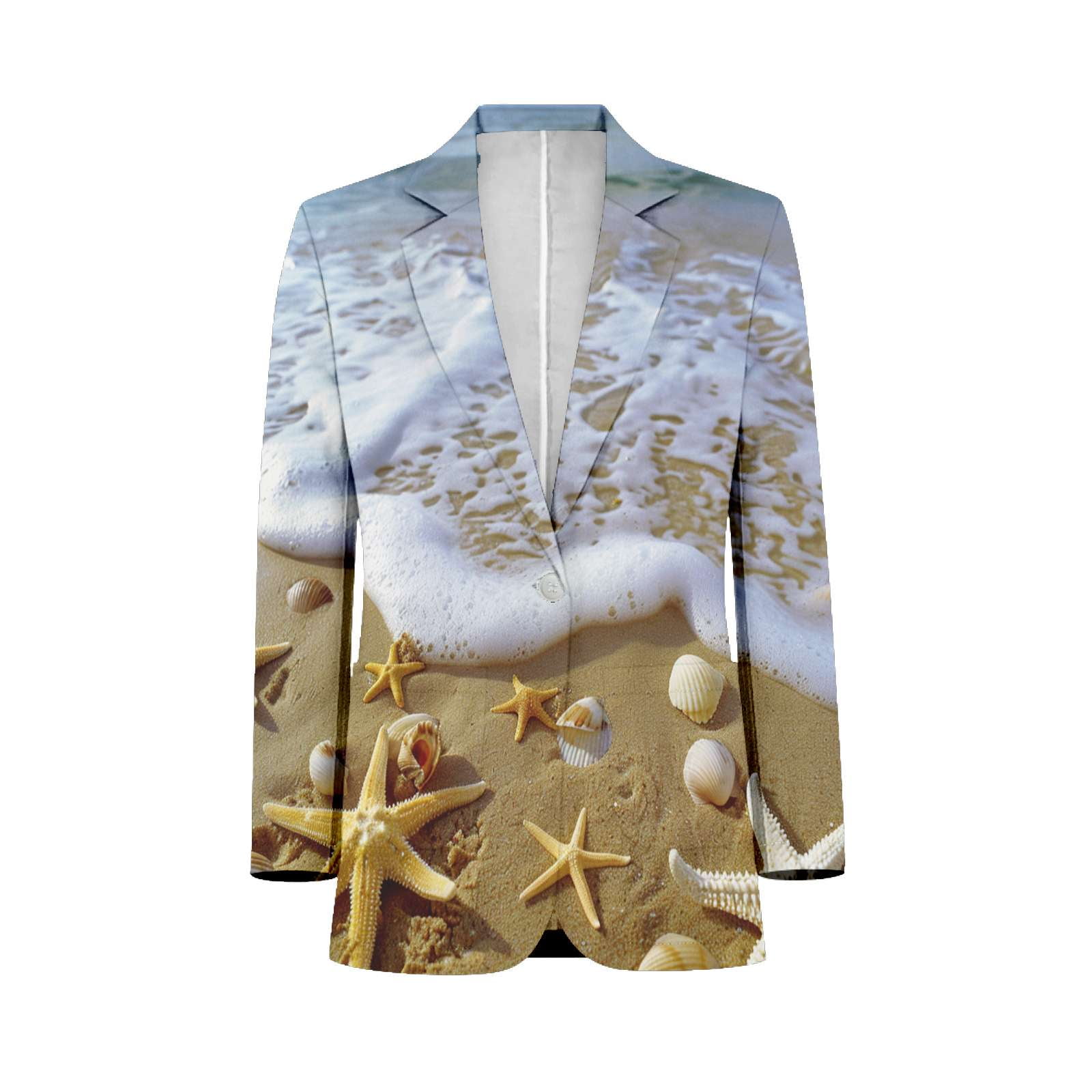 Starfish Waves Beach Customized Men's Suits full man Shawl Collar ...
