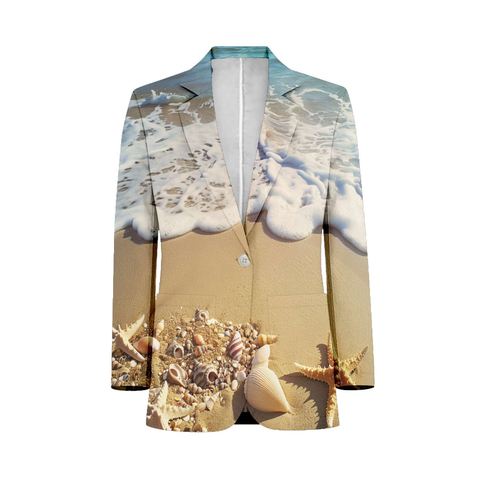 Starfish Waves Beach Customized Men's Suits full man Shawl Collar ...