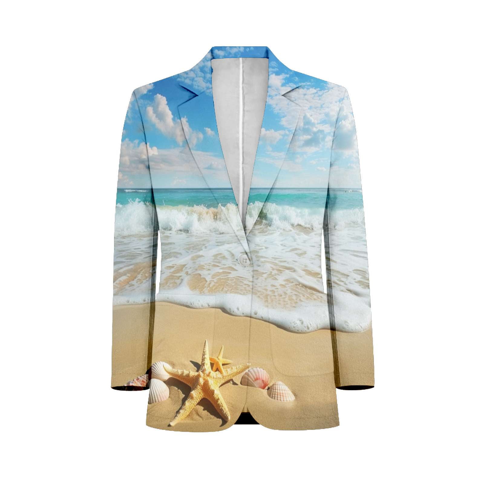 Starfish Waves Beach Customized Men's Suits full man Shawl Collar ...
