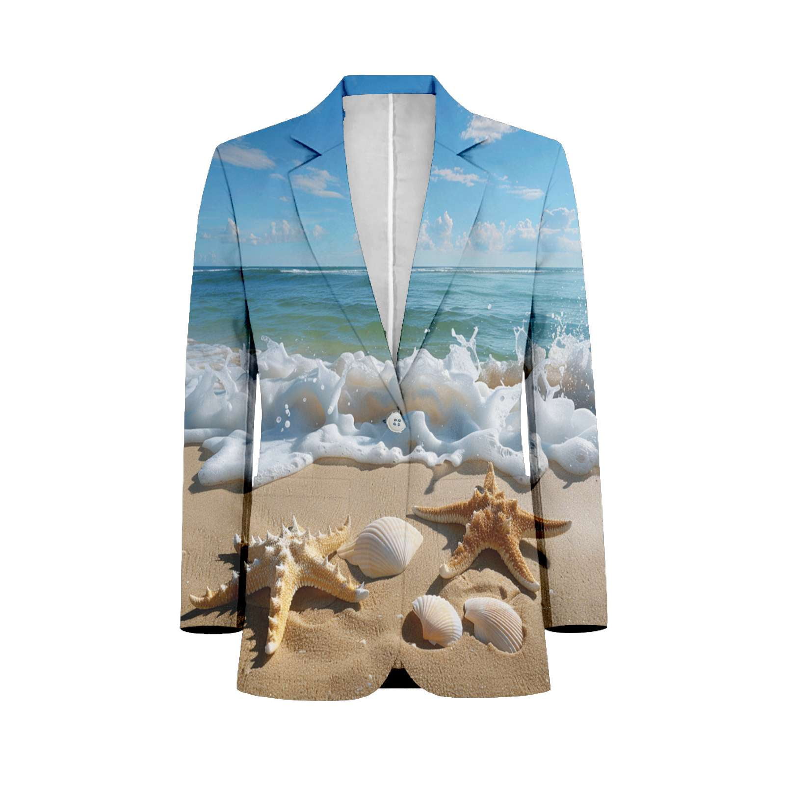Starfish Waves Beach Customized Men's Suits full man Shawl Collar ...