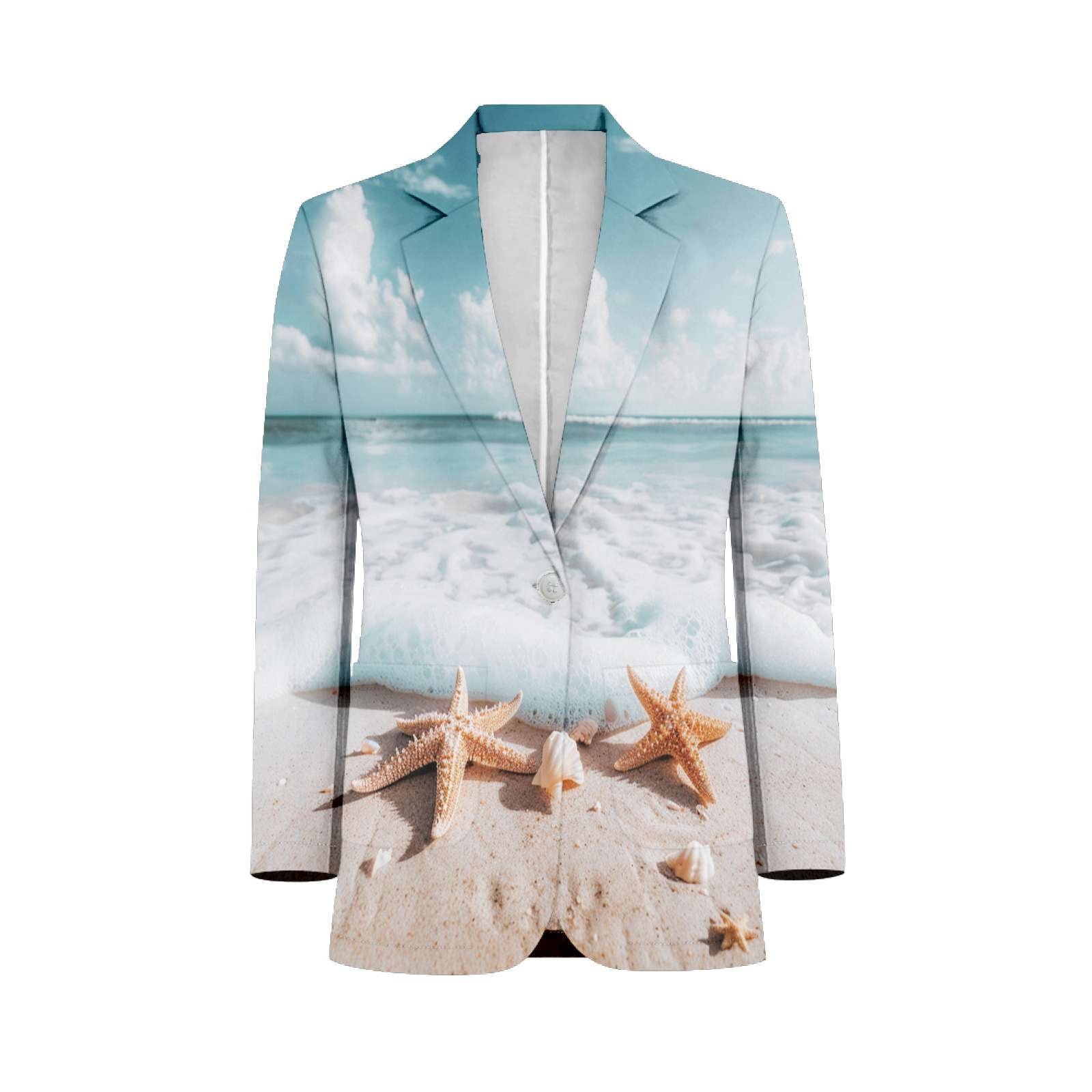 Starfish Waves Beach Customized Men's Suits full man Shawl Collar ...