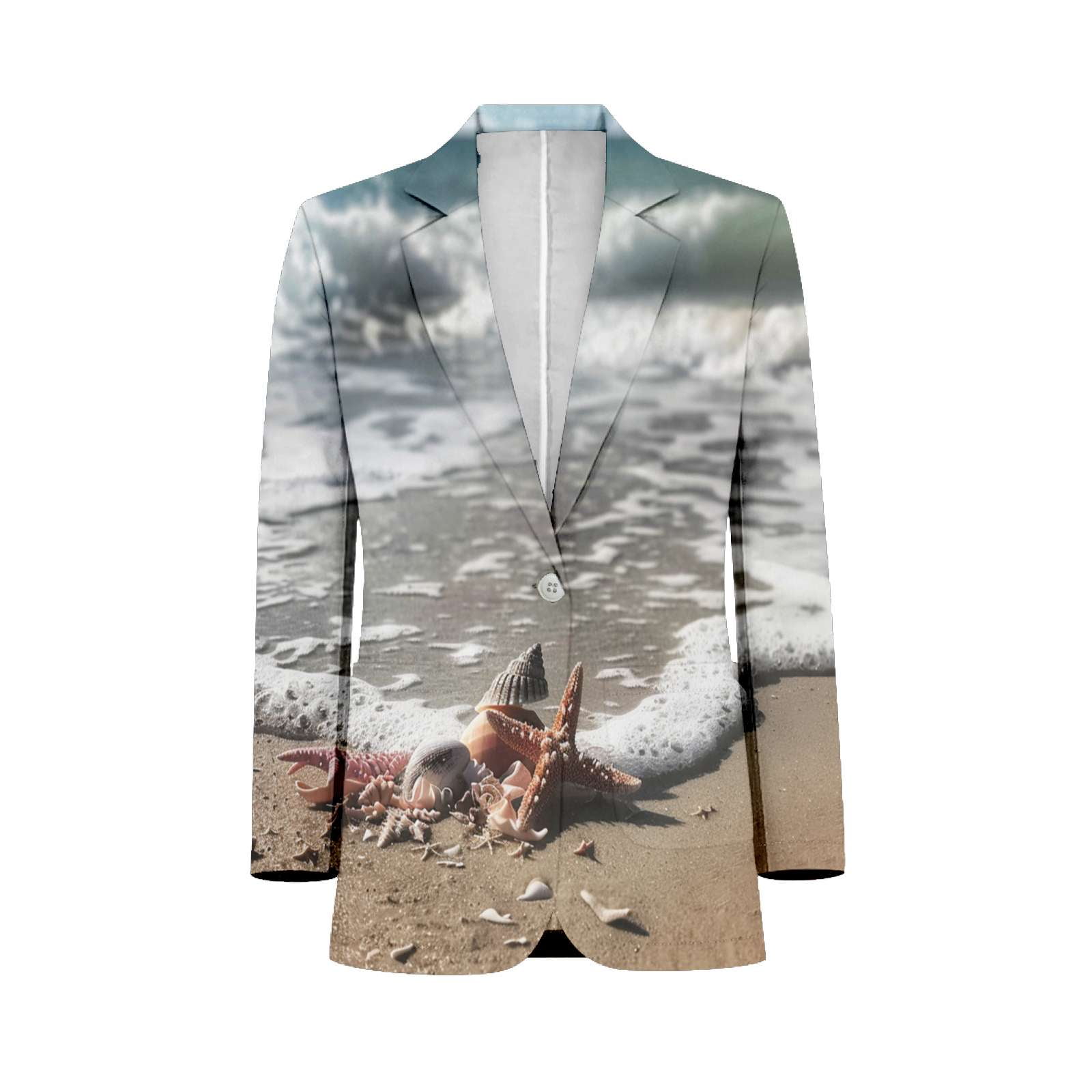 Starfish Waves Beach Customized Men's Suits full man Shawl Collar ...