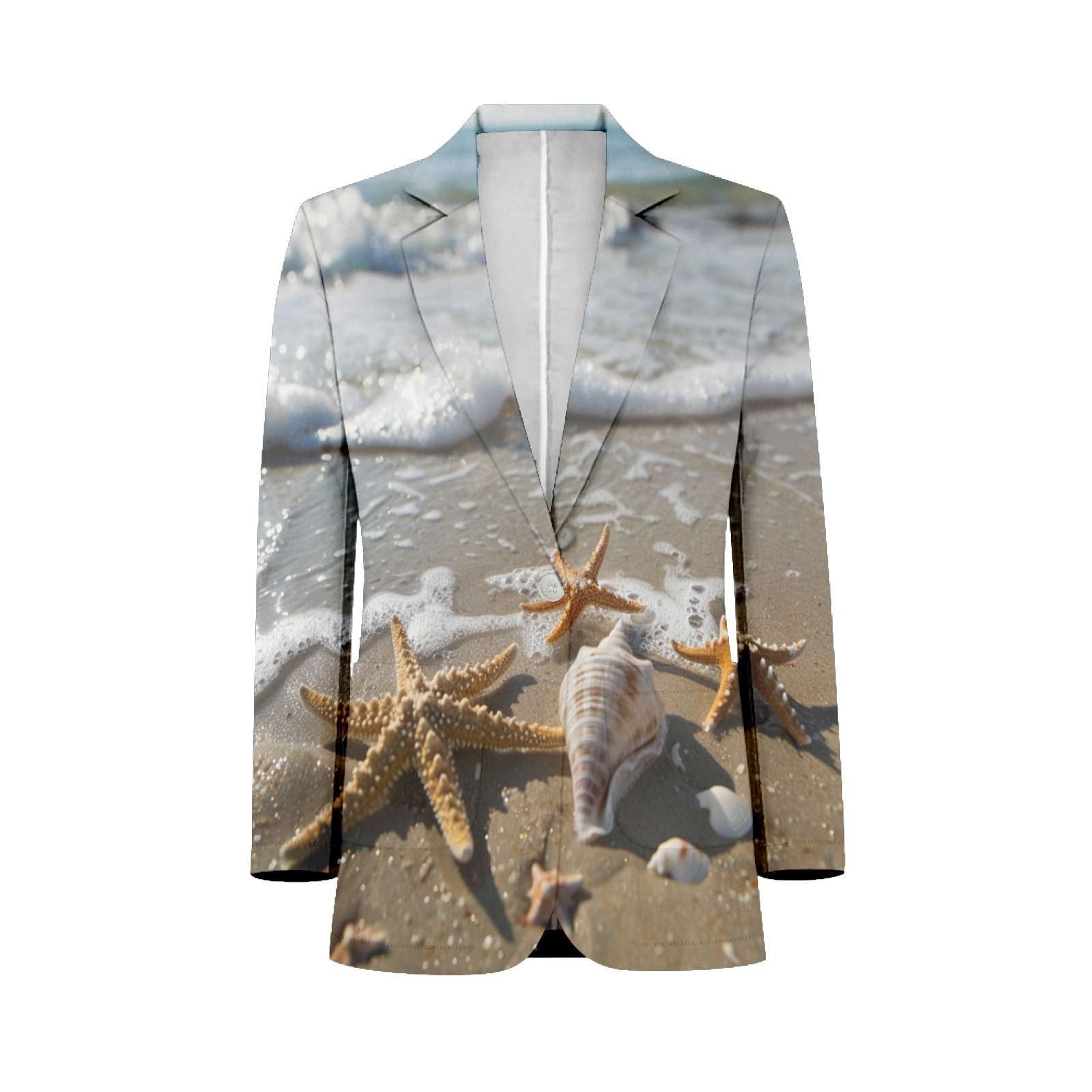 Starfish Waves Beach Customized Men's Suits full man Shawl Collar ...