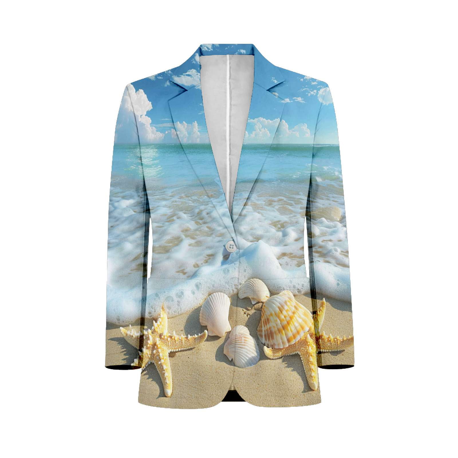 Starfish Waves Beach Customized Men's Suits full man Shawl Collar ...