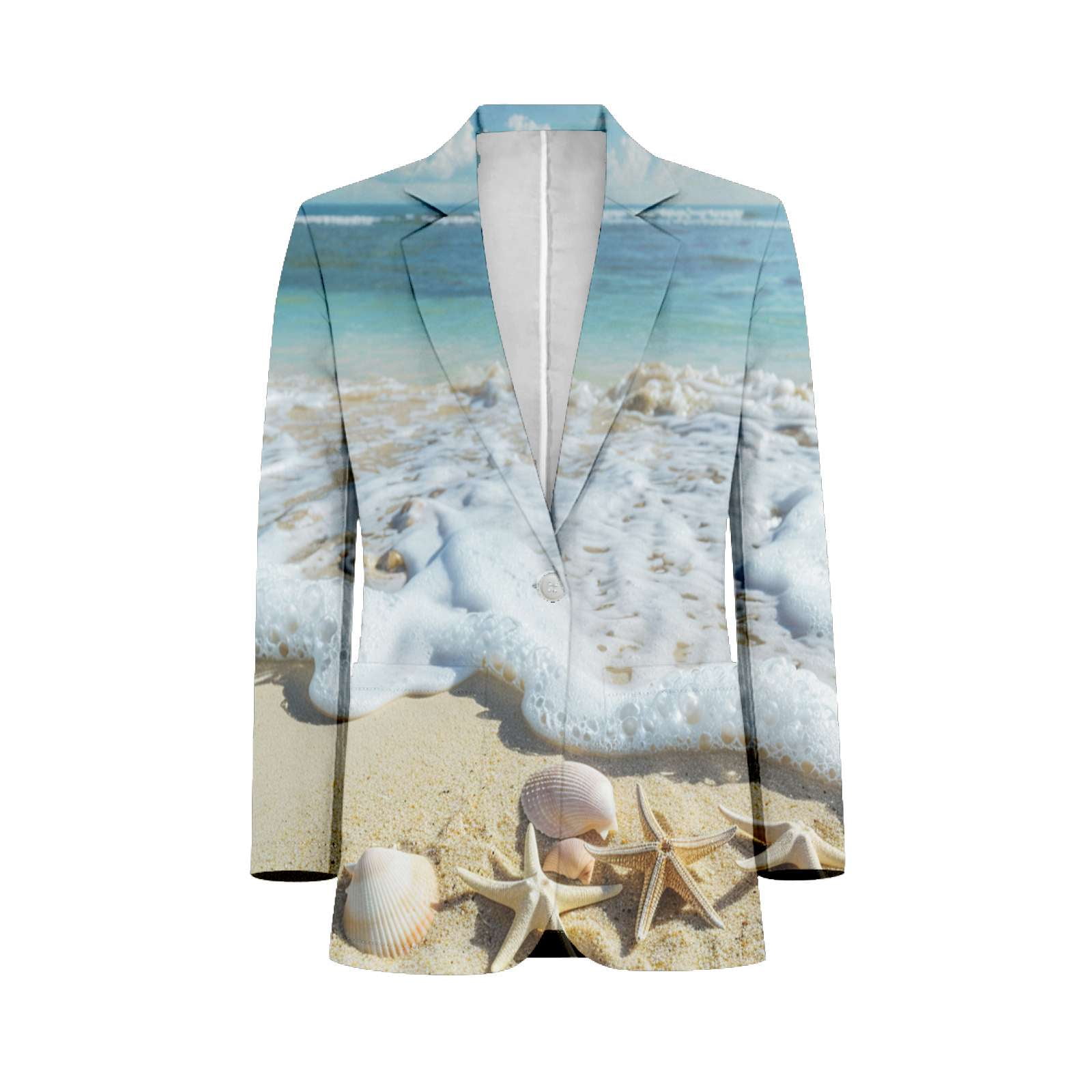 Starfish Waves Beach Customized Men's Suits full man Shawl Collar ...