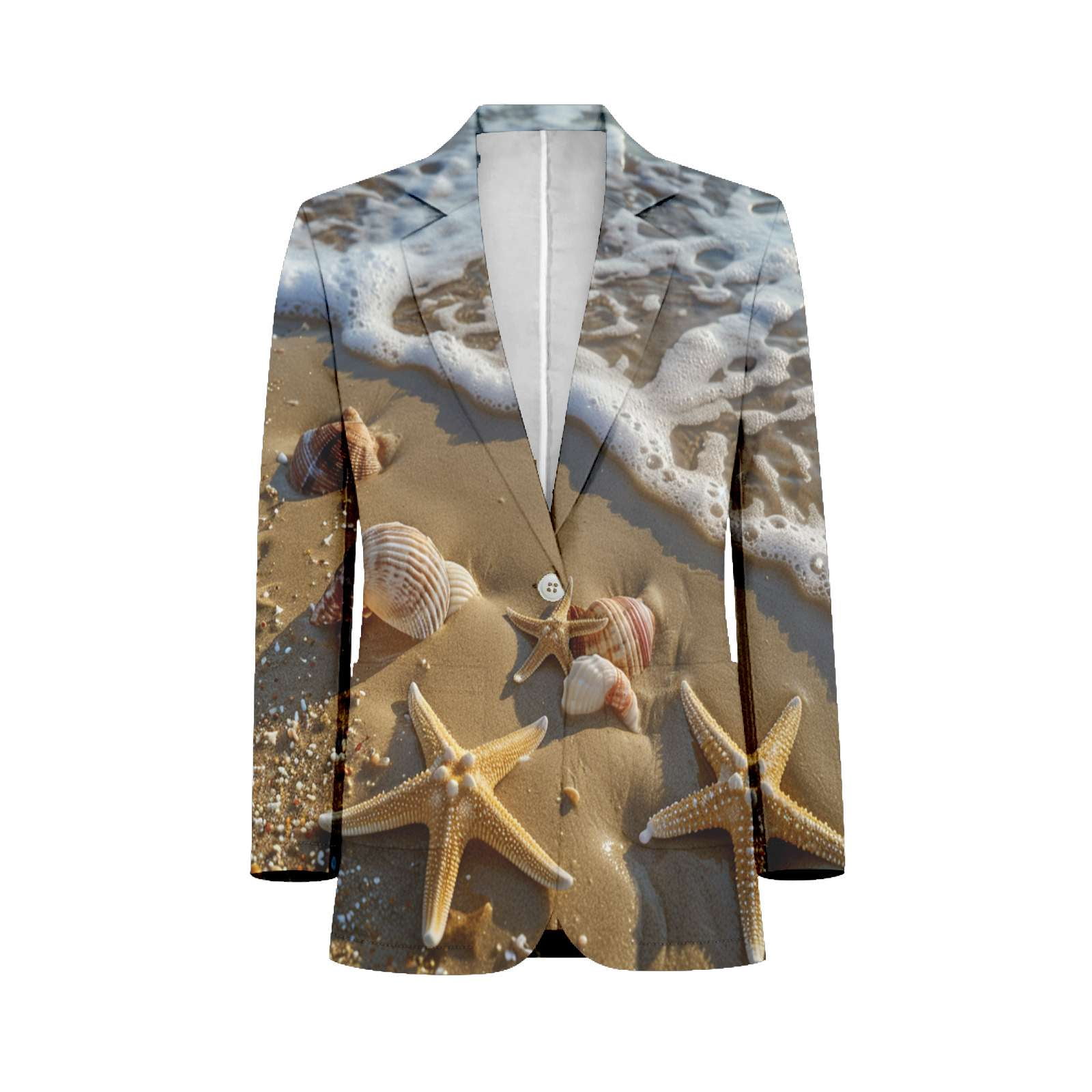 Starfish Waves Beach Customized Men's Suits full man Shawl Collar ...