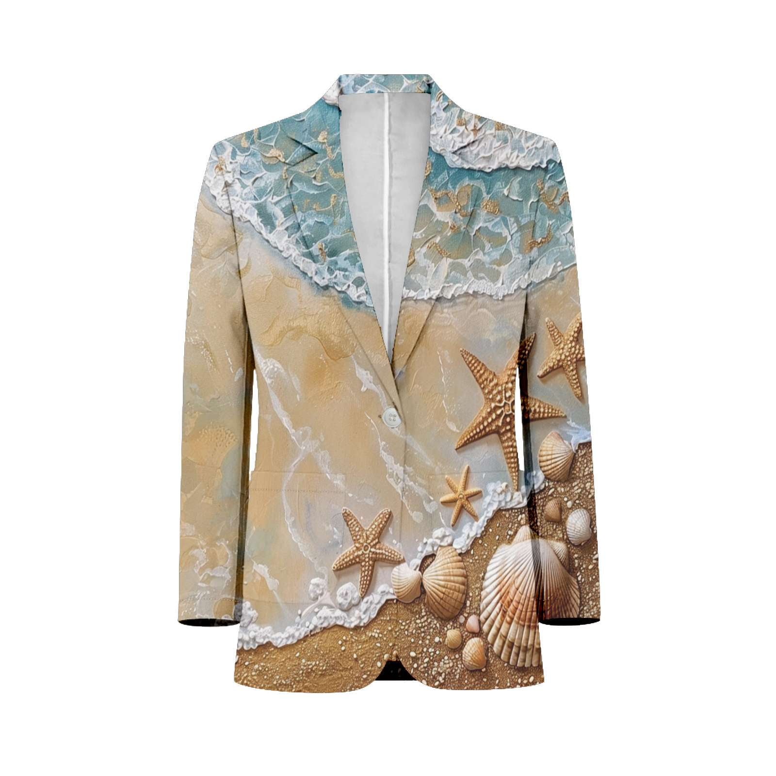 Starfish Waves Beach Customized Men's Suits full man Shawl Collar ...