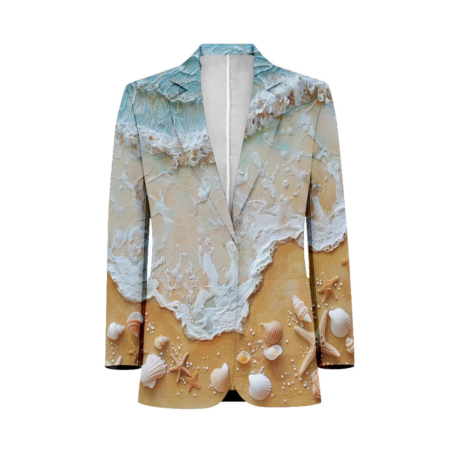 Starfish Waves Beach Customized Men's Suits full man Shawl Collar ...