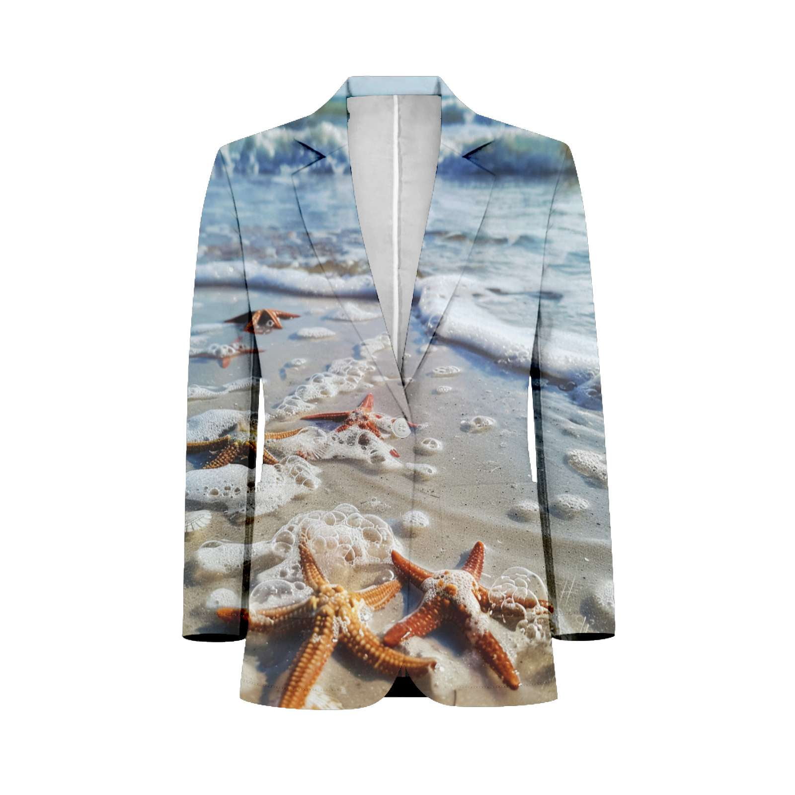 Starfish Waves Beach Customized Men's Suits full man Shawl Collar ...