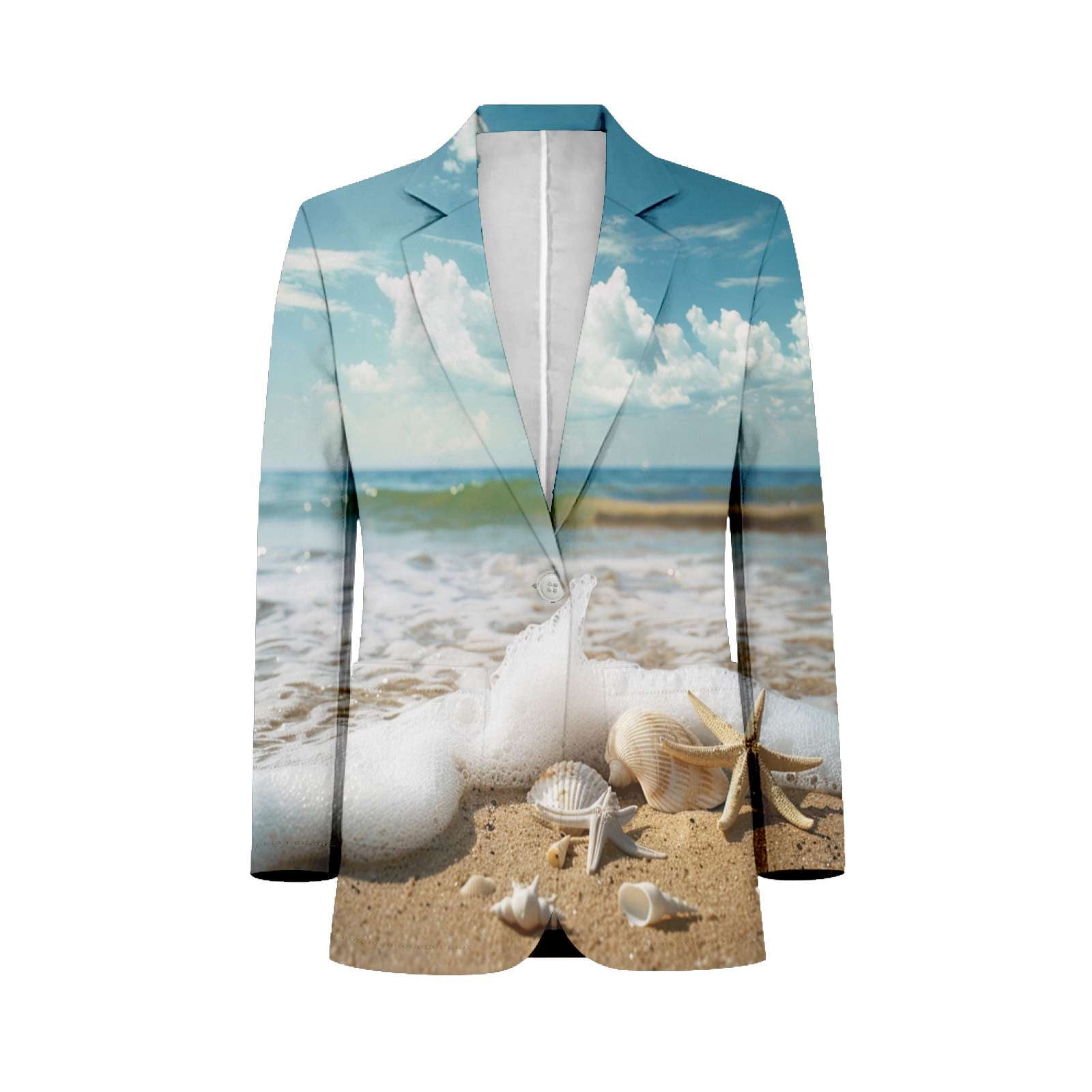 Starfish Waves Beach Customized Men's Suits full man Shawl Collar ...