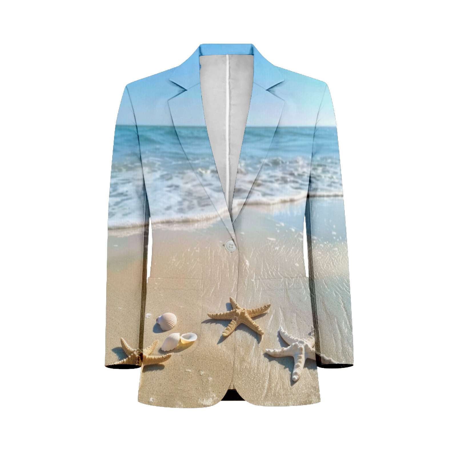 Starfish Waves Beach Customized Men's Suits full man Shawl Collar ...