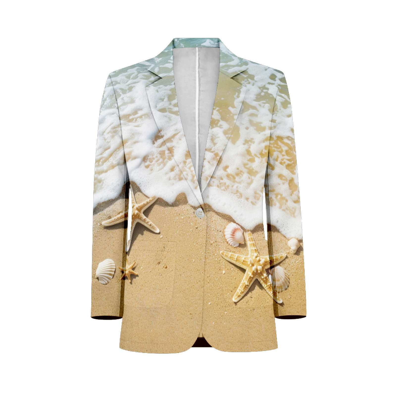 Starfish Waves Beach Customized Men's Suits full man Shawl Collar ...