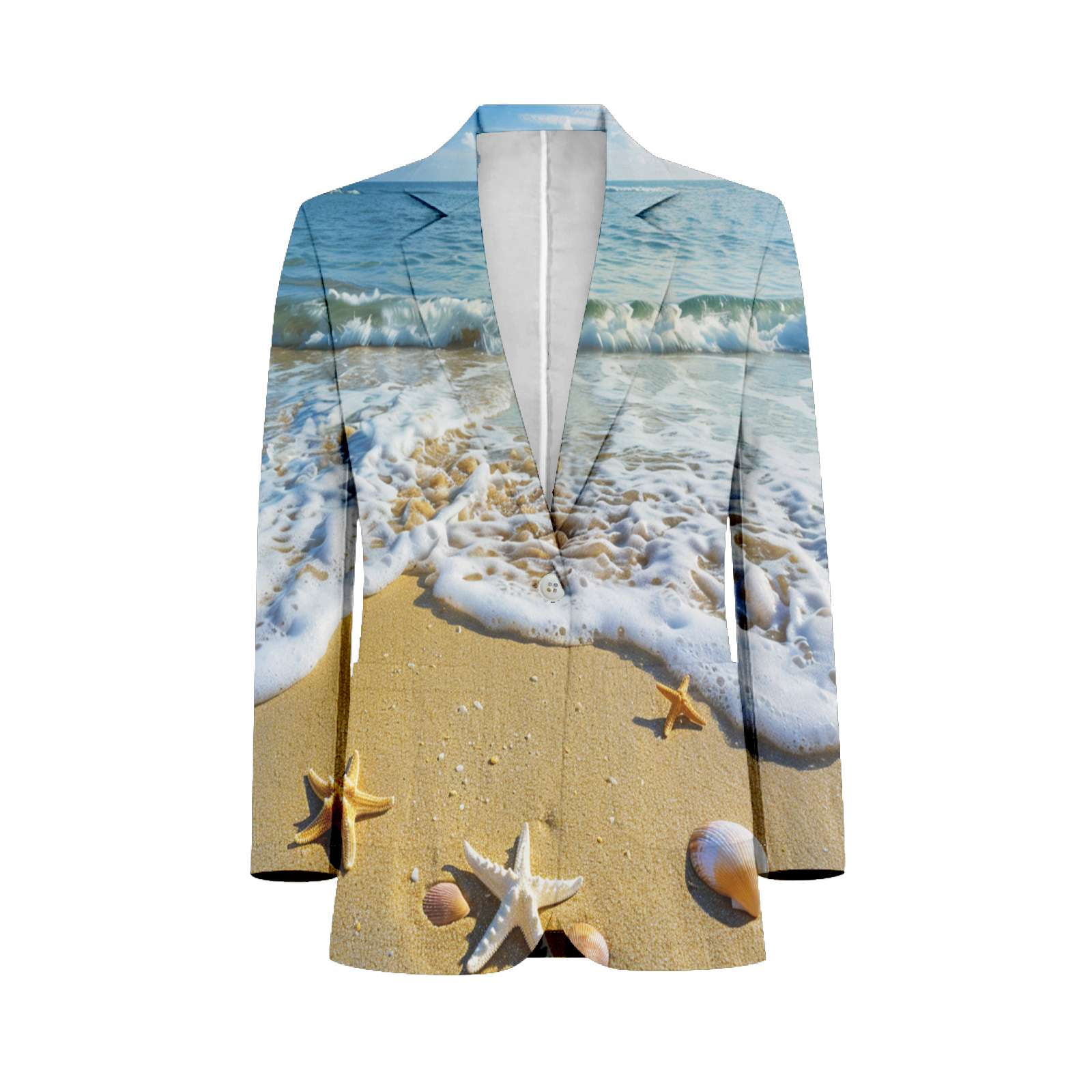 Starfish Waves Beach Customized Men's Suits full man Shawl Collar ...