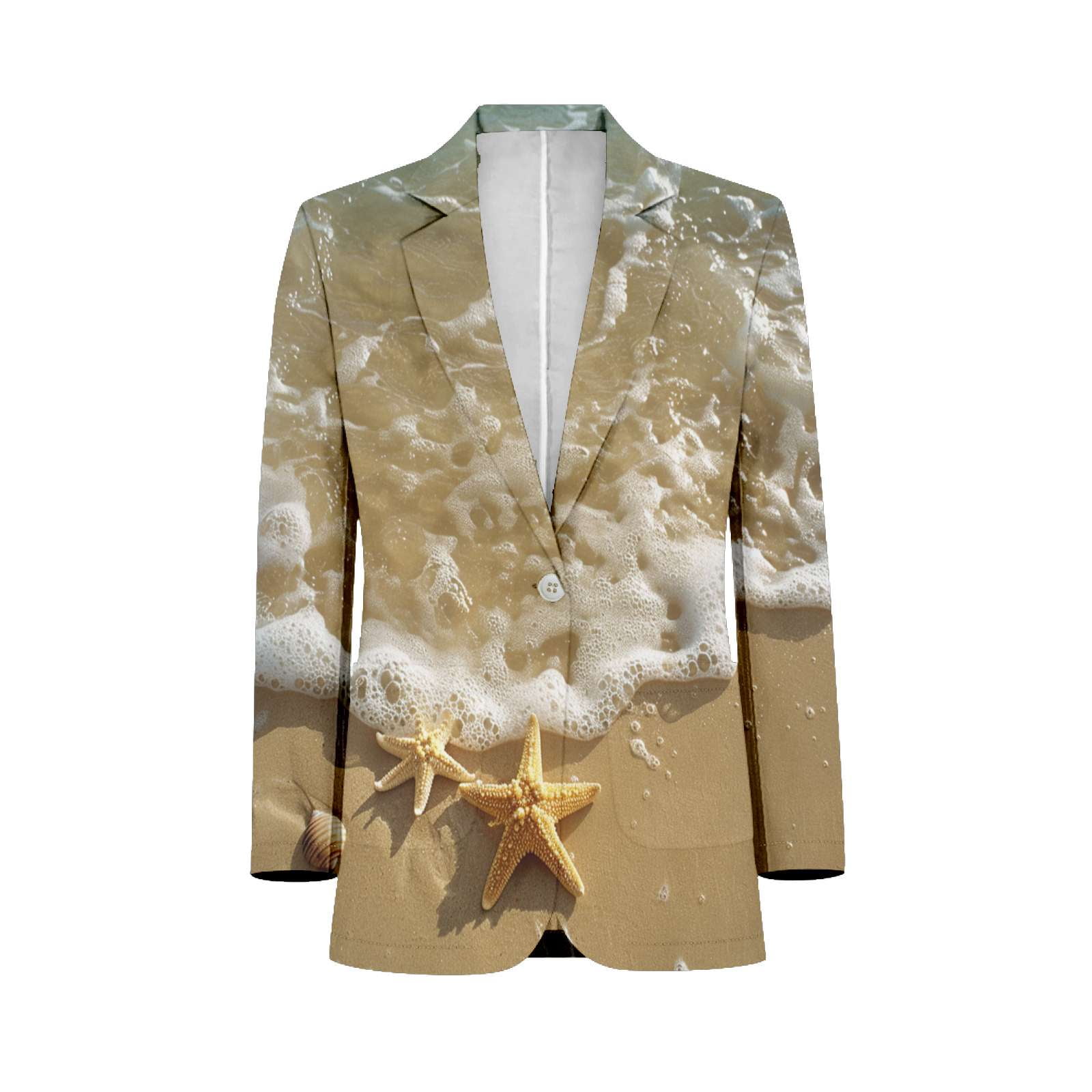 Starfish Waves Beach Customized Men's Suits full man Shawl Collar ...