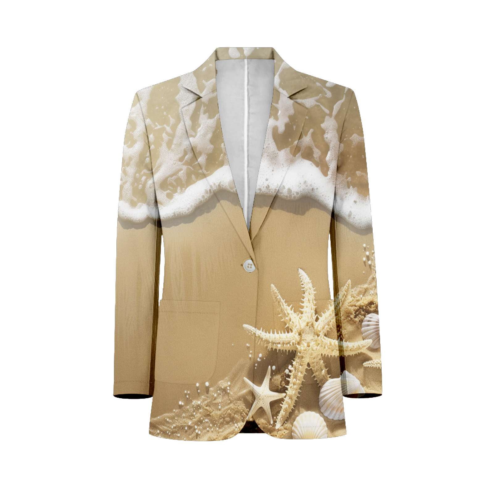 Starfish Waves Beach Customized Men's Suits full man Shawl Collar ...