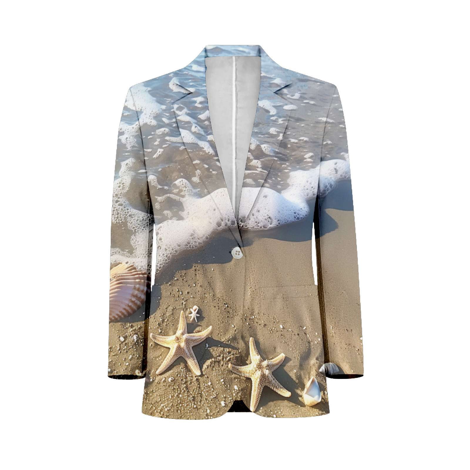 Starfish Waves Beach Customized Men's Suits full man Shawl Collar ...