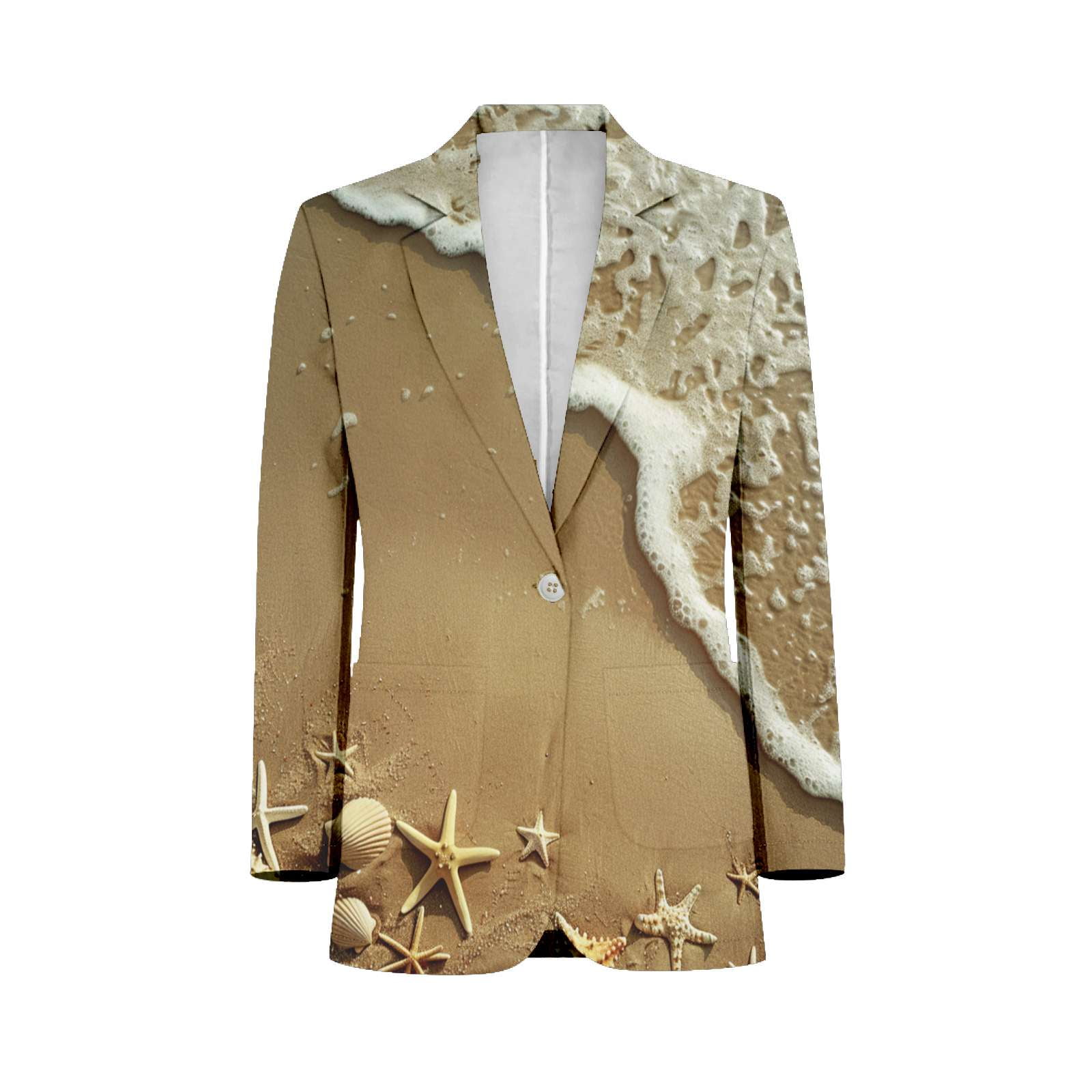 Starfish Waves Beach Customized Men's Suits full man Shawl Collar ...