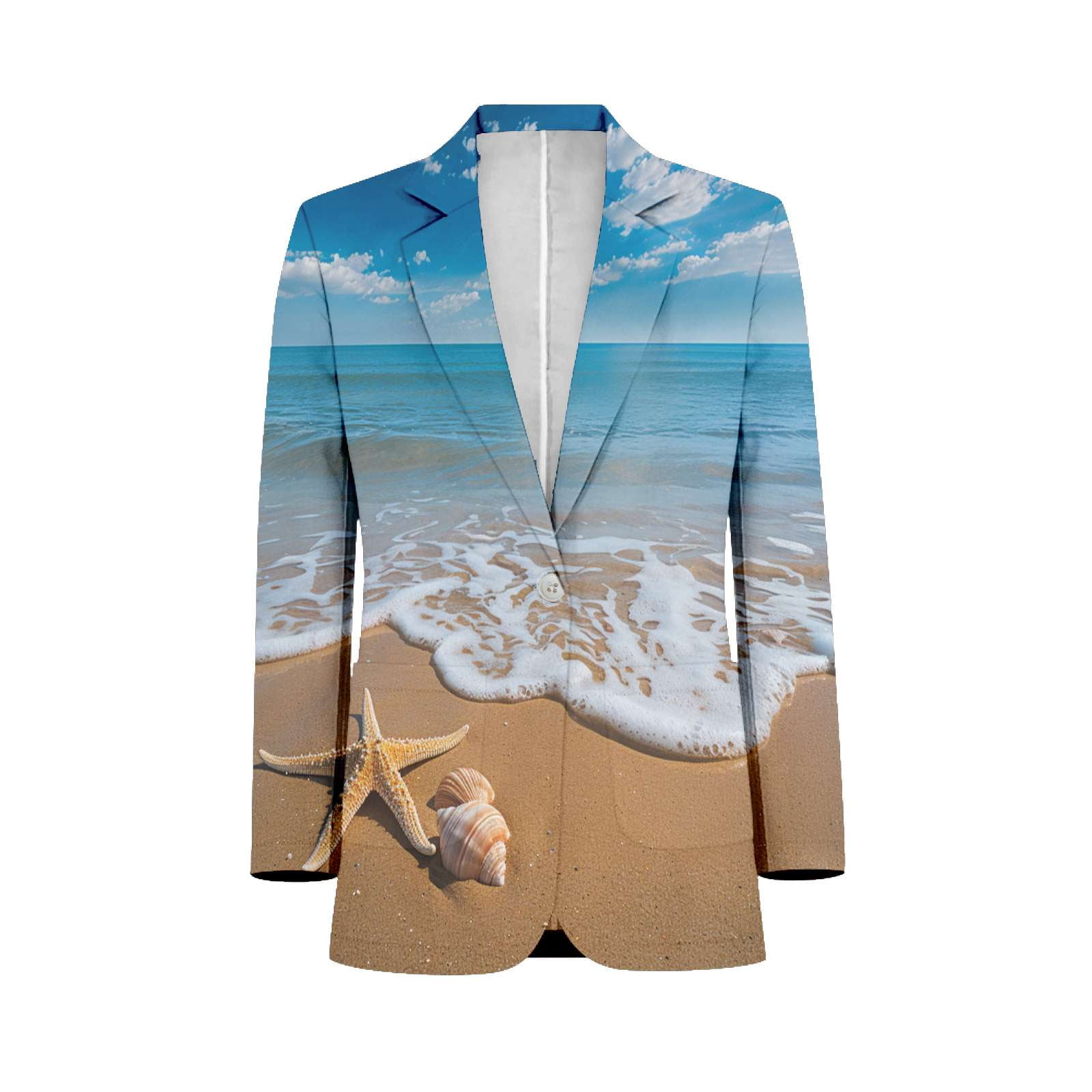Starfish Waves Beach Customized Men's Suits full man Shawl Collar ...