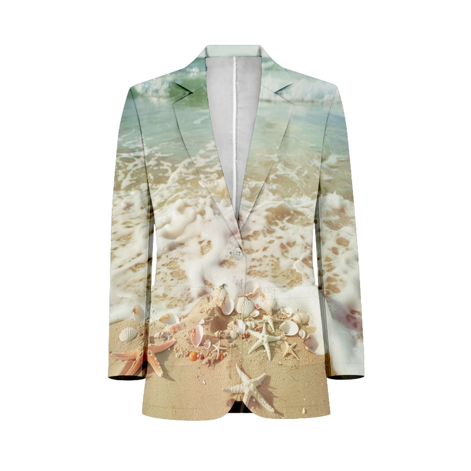 Starfish Waves Beach Customized Men's Suits full man Shawl Collar ...
