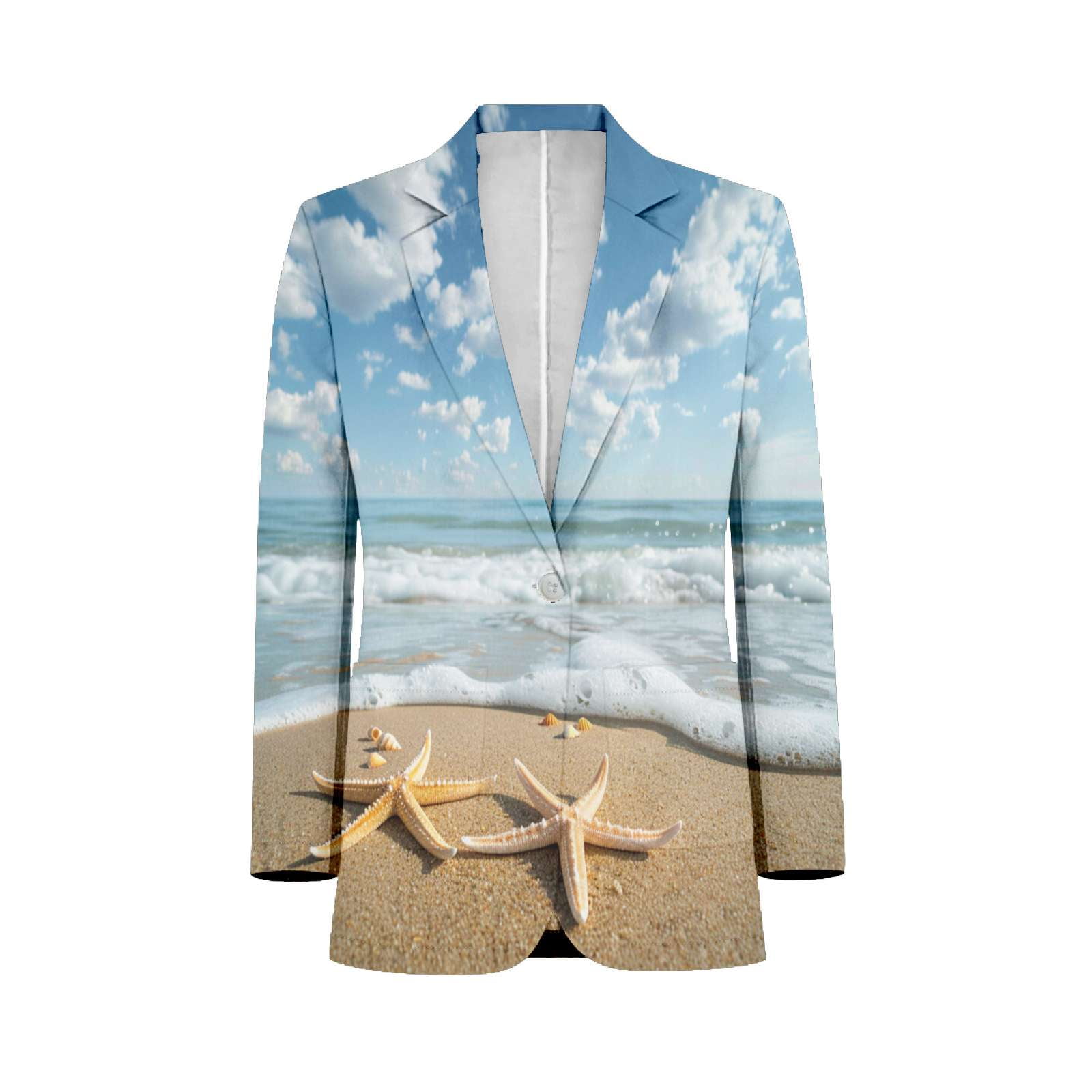 Starfish Waves Beach Customized Men's Suits full man Shawl Collar ...