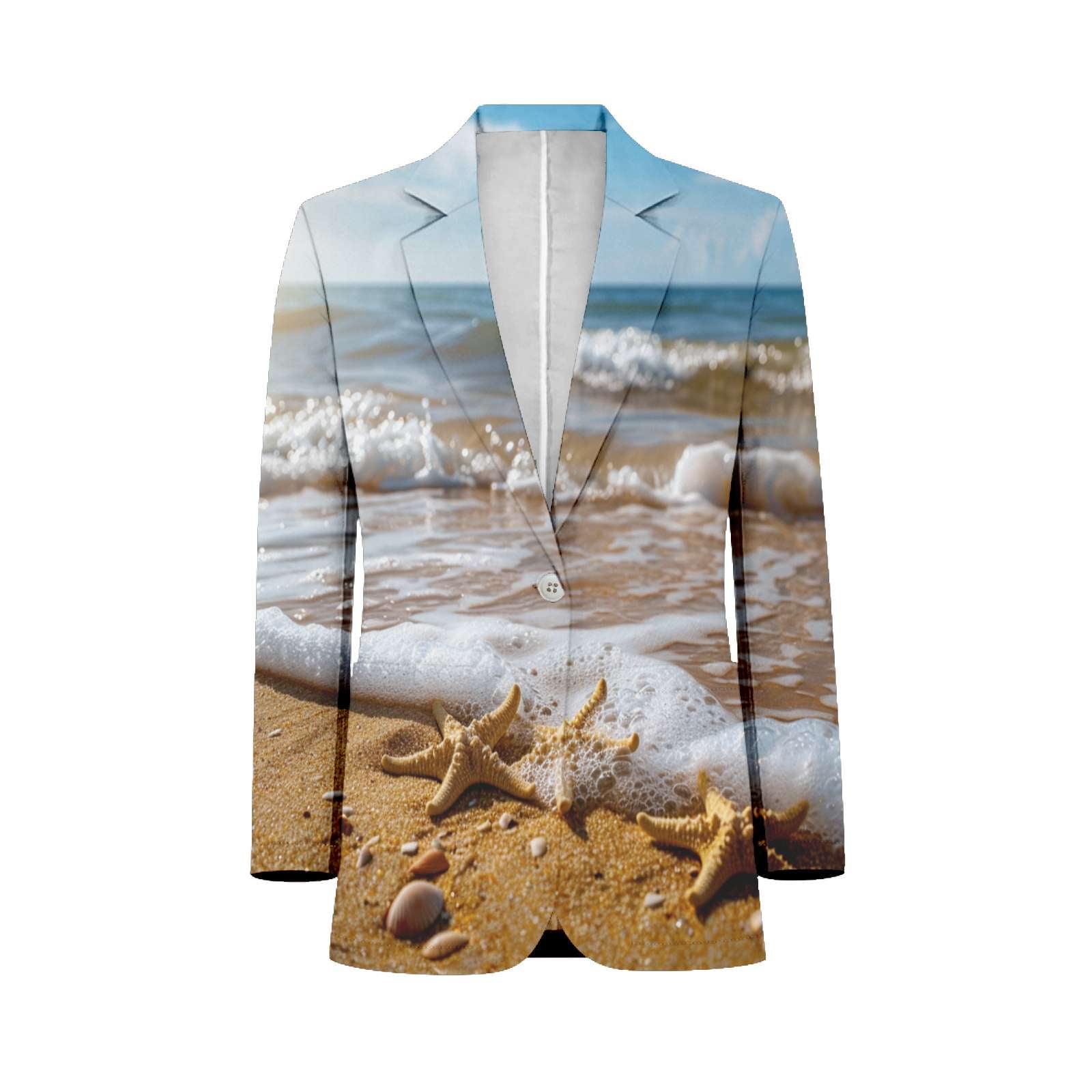 Starfish Waves Beach Customized Men's Suits full man Shawl Collar ...