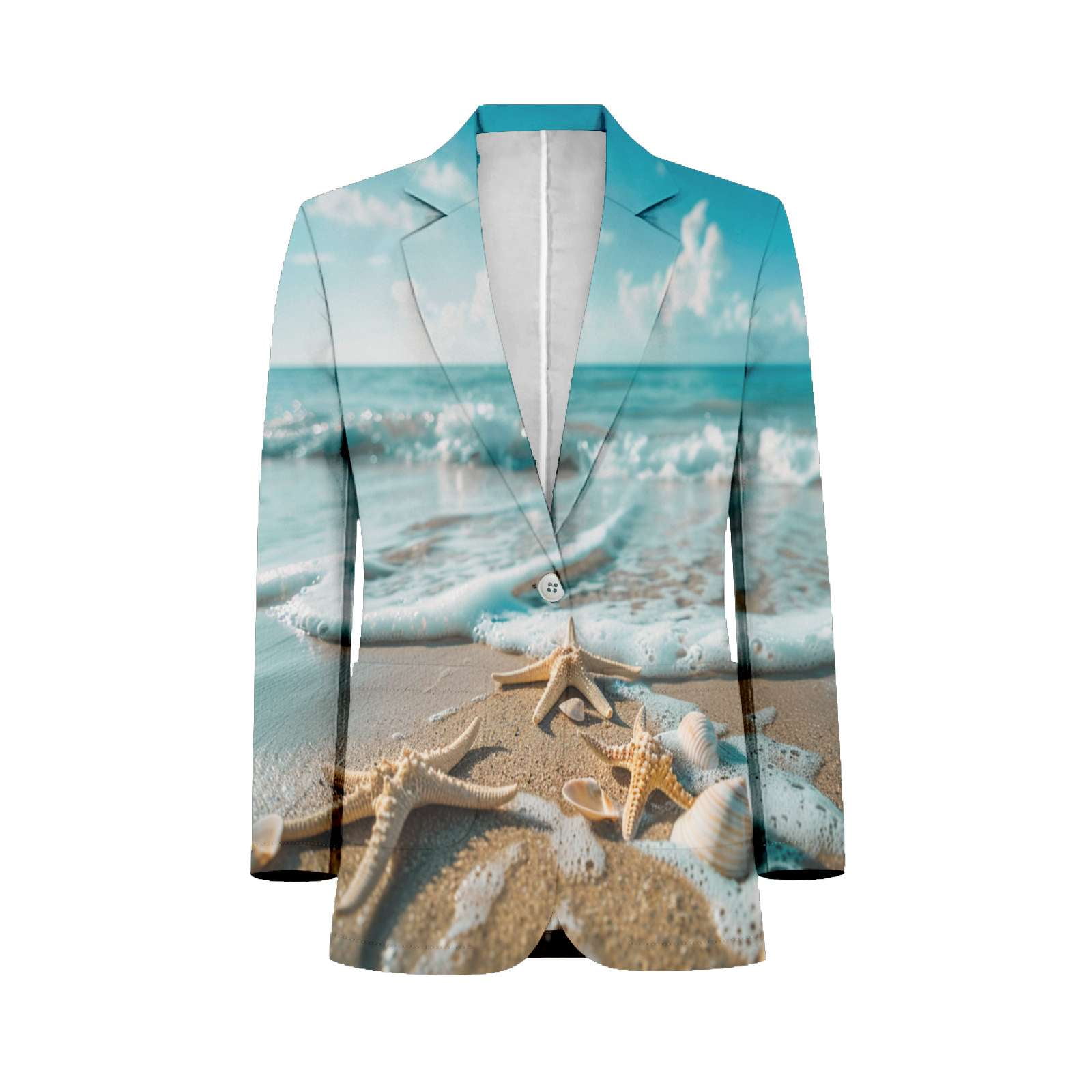 Starfish Waves Beach Customized Men's Suits full man Shawl Collar ...
