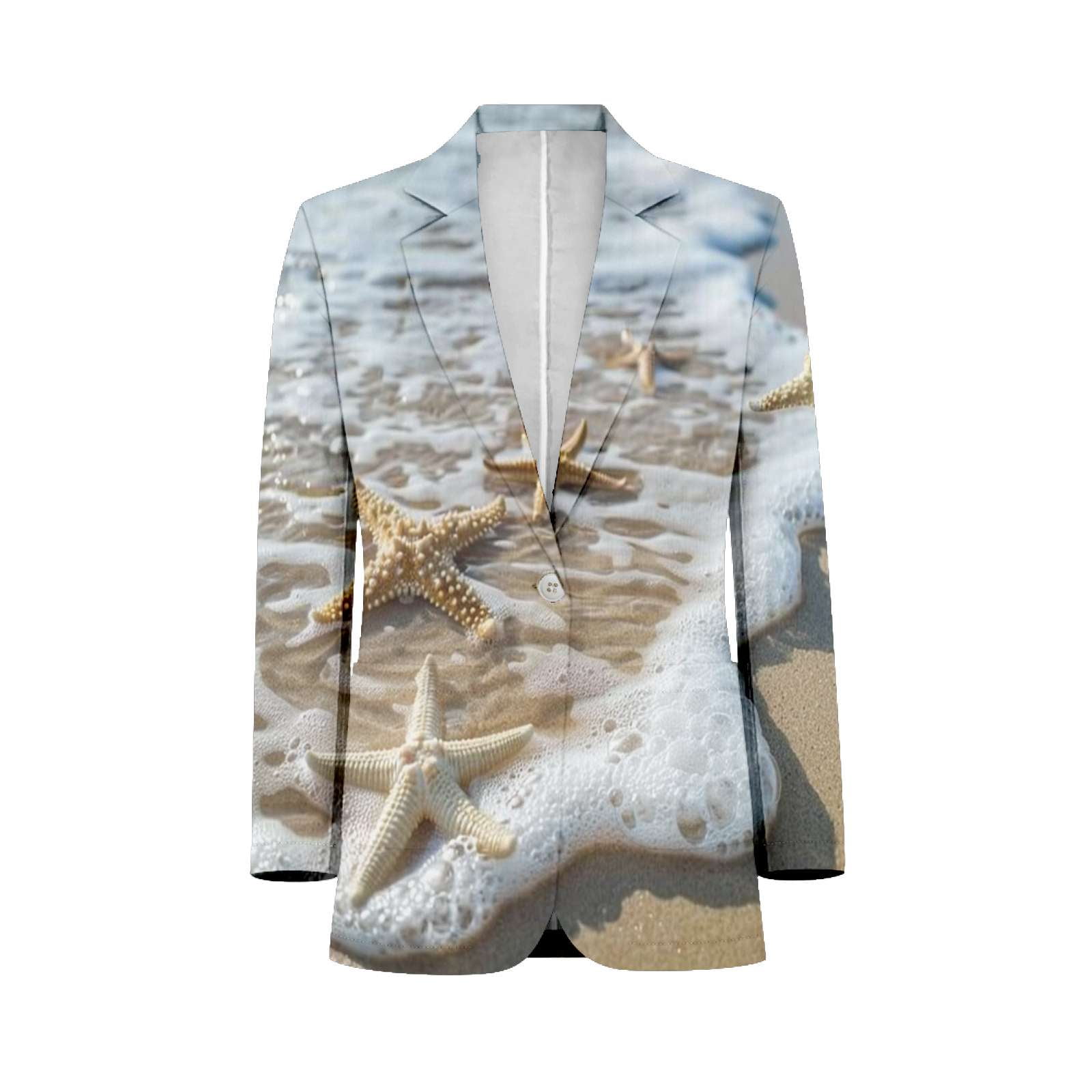 Starfish Waves Beach Customized Men's Suits full man Shawl Collar ...