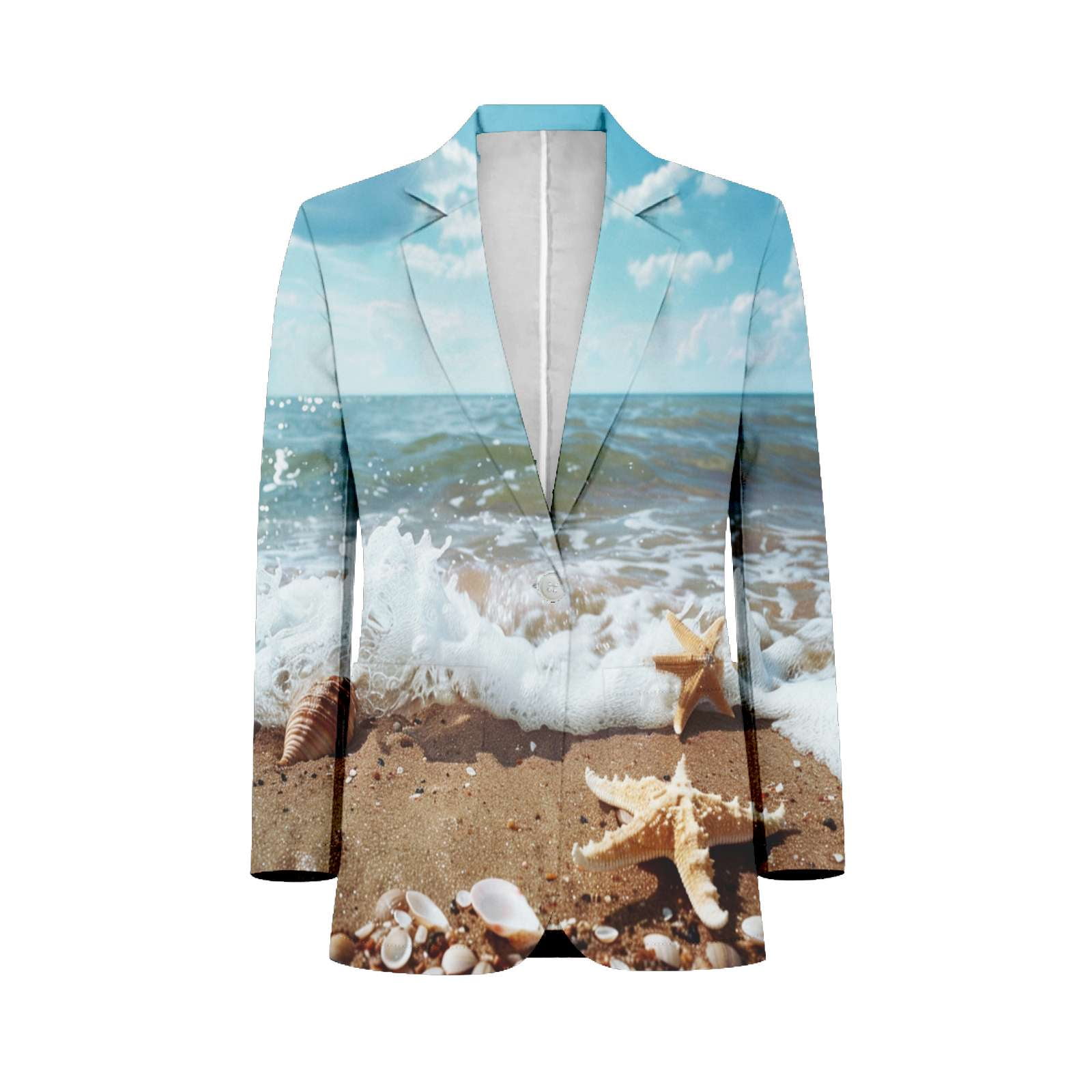 Starfish Waves Beach Customized Men's Suits full man Shawl Collar ...