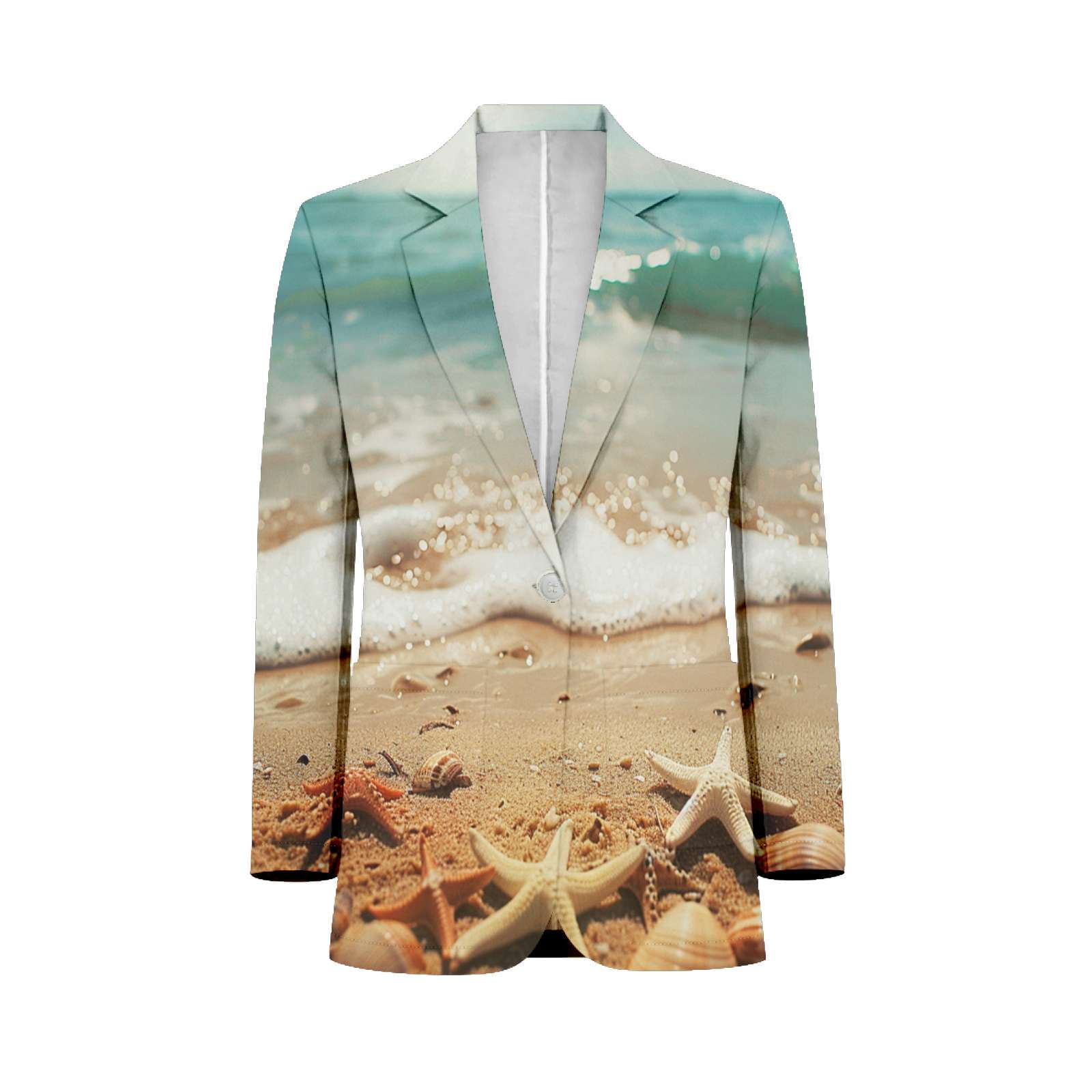 Starfish Waves Beach Customized Men's Suits full man Shawl Collar ...