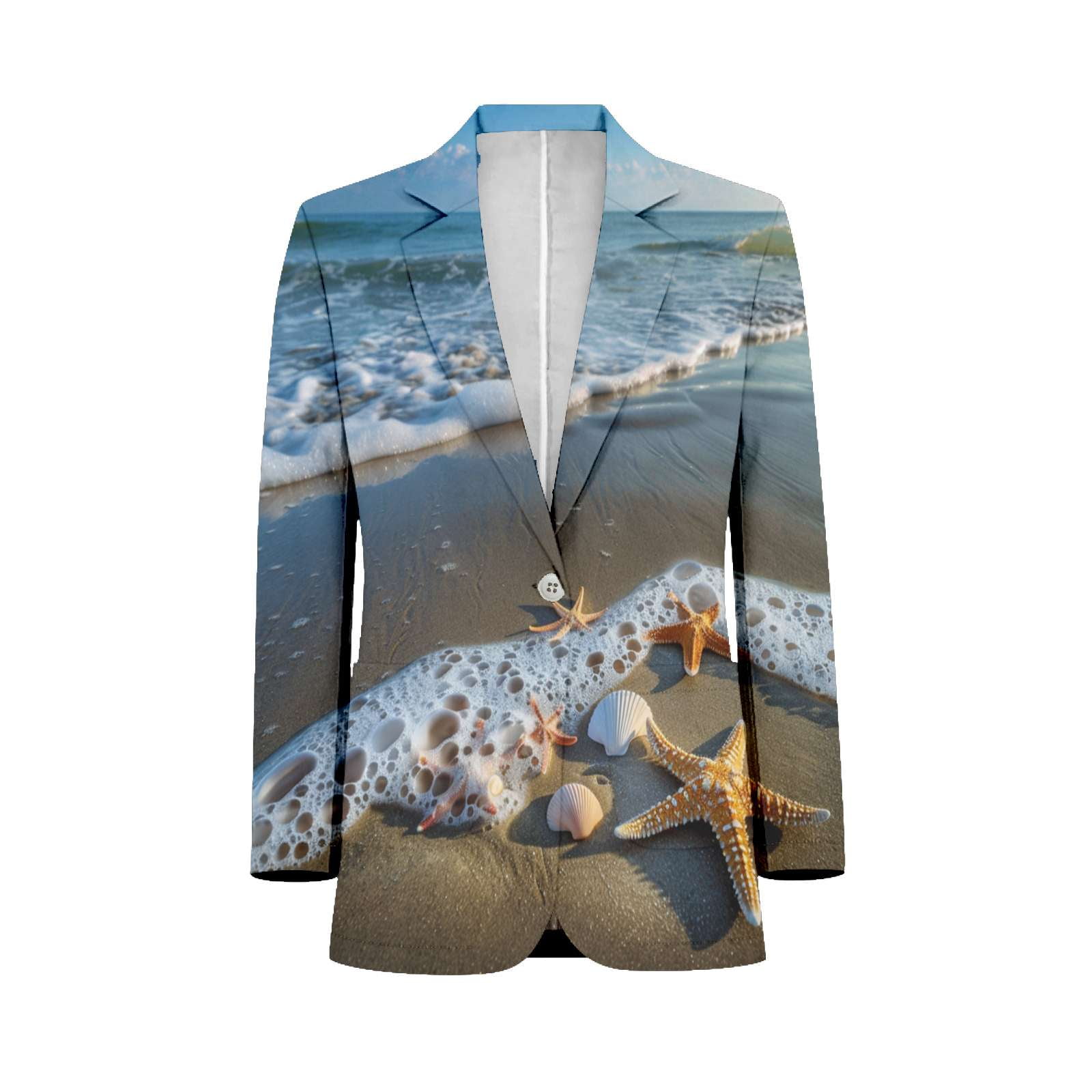 Starfish Waves Beach Customized Men's Suits full man Shawl Collar ...