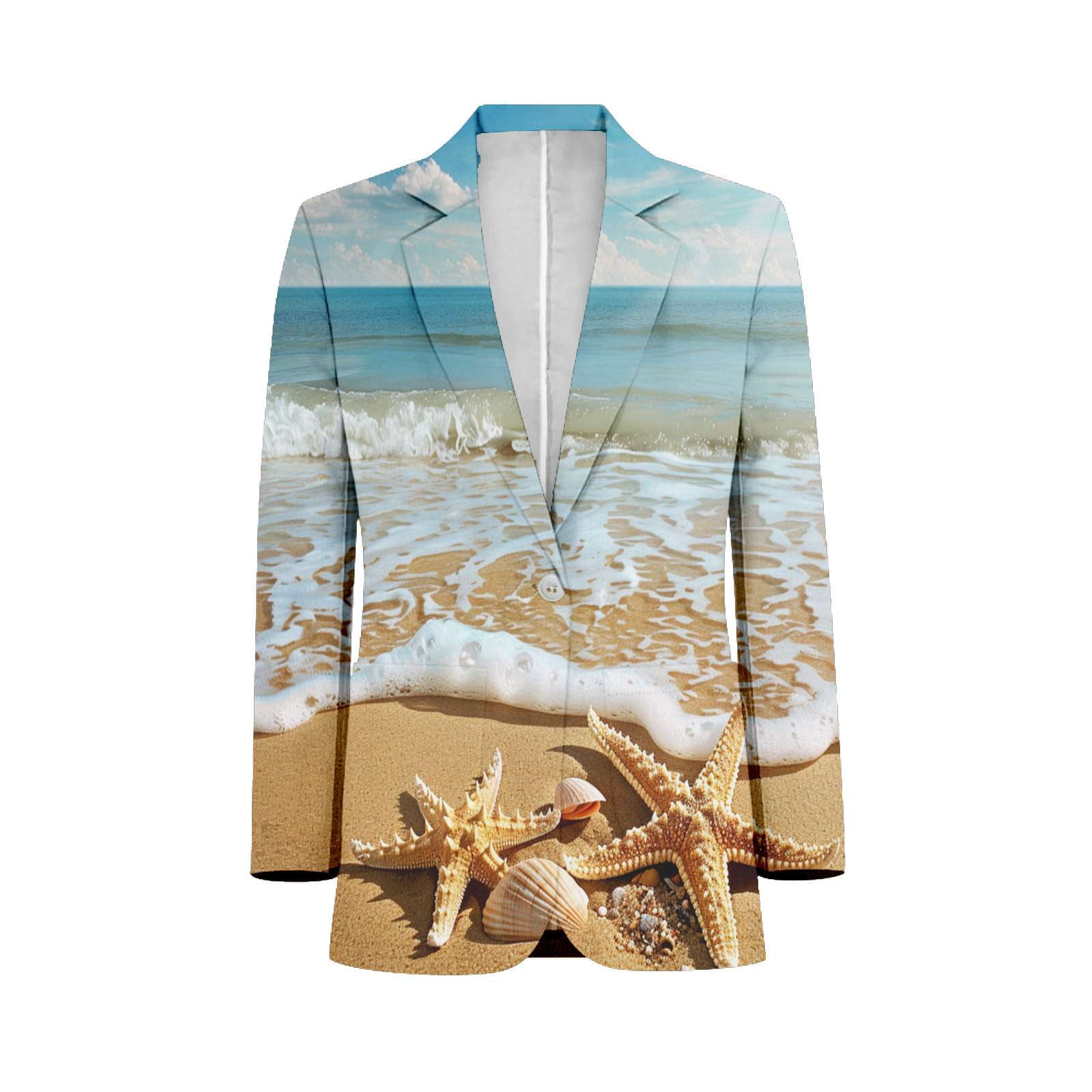 Starfish Waves Beach Customized Men's Suits full man Shawl Collar ...
