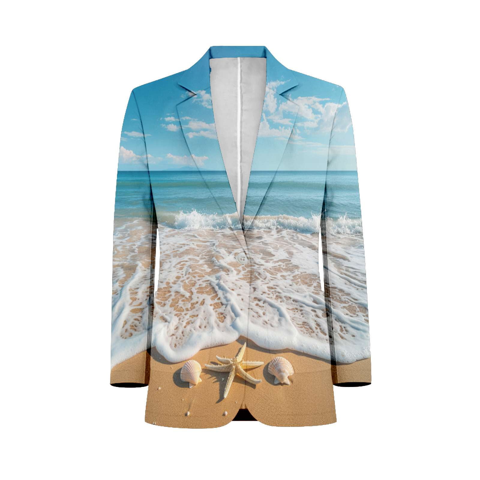 Starfish Waves Beach Customized Men's Suits full man Shawl Collar ...