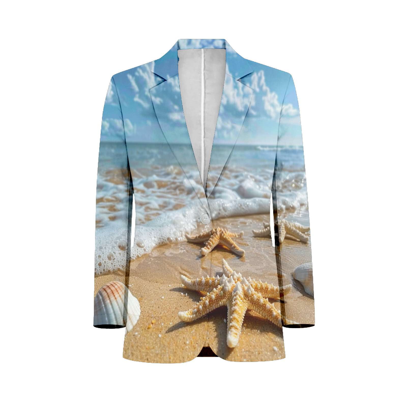 Starfish Waves Beach Customized Men's Suits full man Shawl Collar ...