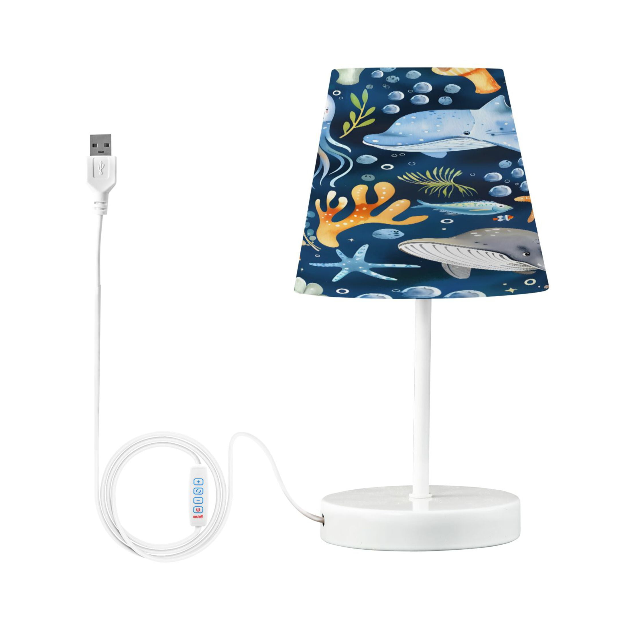 Starfish Whale Coral Octopus Desk Lamp LED Table Nightstand Lamps with ...