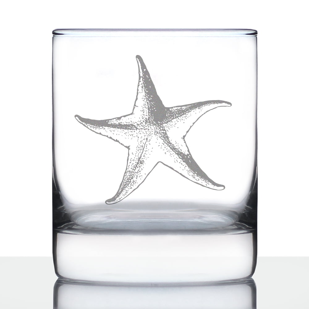 Bevvee Whiskey Rocks Glass 10.25 oz Starfish Beach Enthusiast Gifts ...