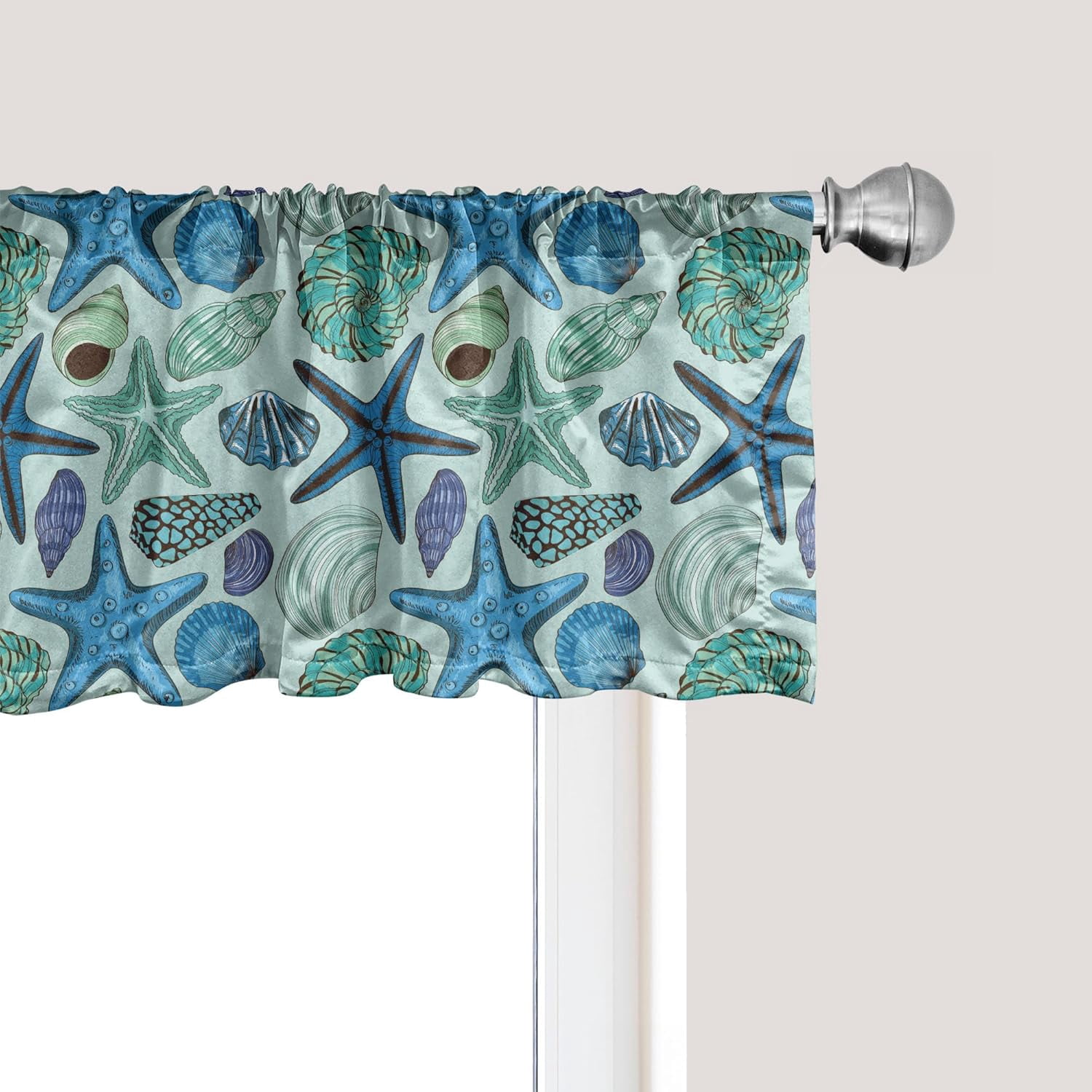 Starfish Window Valance, Aquarium Inspired Composition Tropical ...