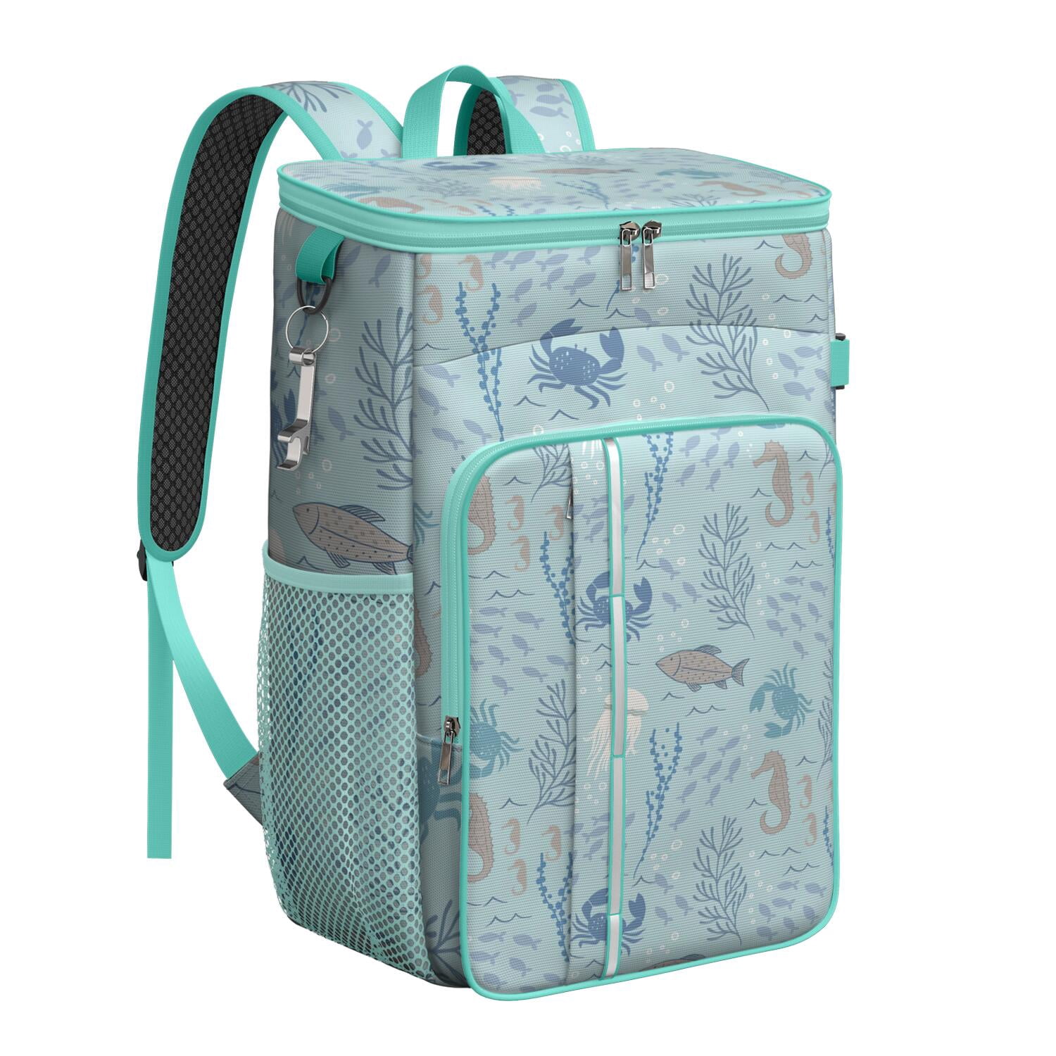 Starfish and Seashells Backpack Cooler – Leakproof Insulated Lunch Bag ...